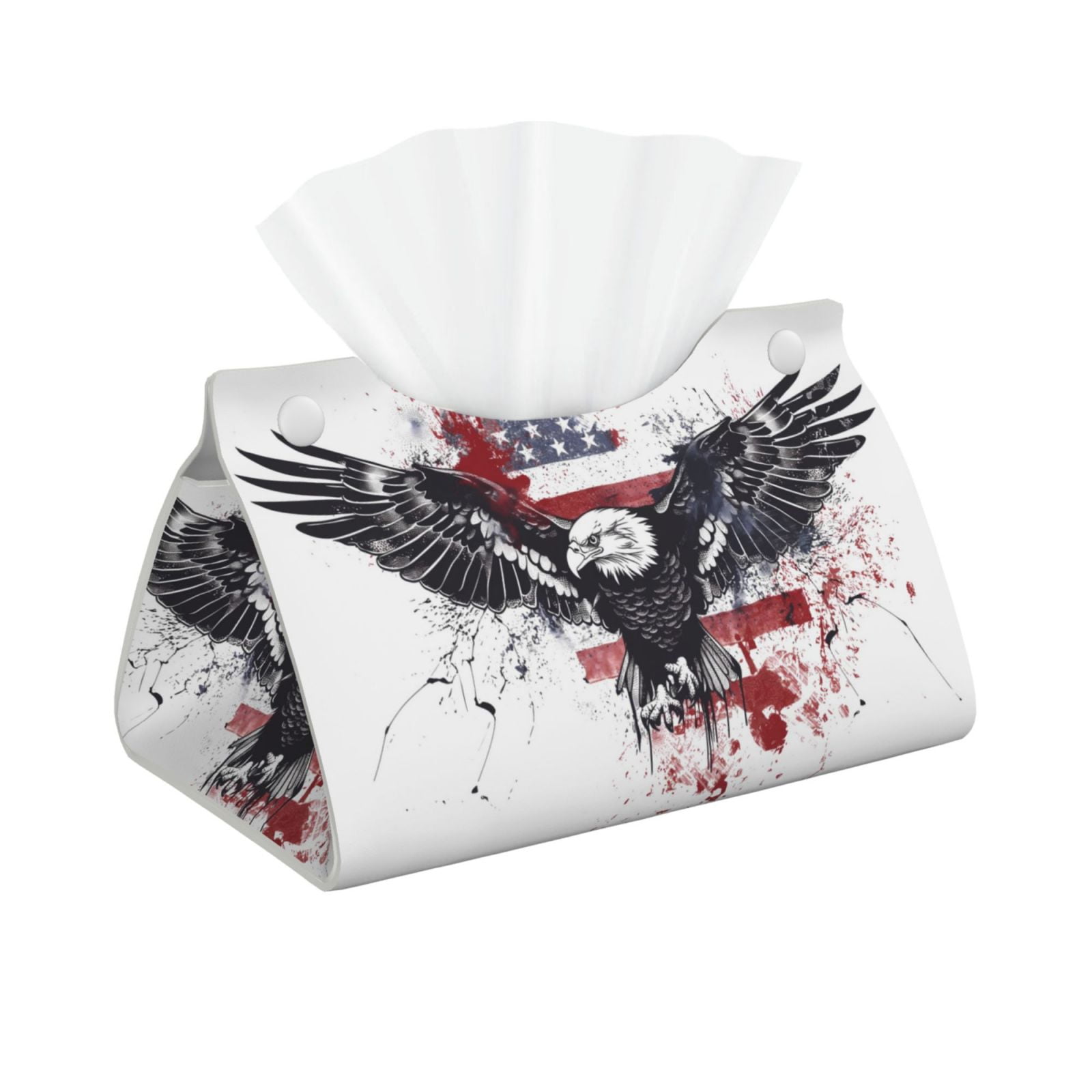 Picia American Flag Eagle Art Pattern Long Tissue Box Cover,PVC Leather ...