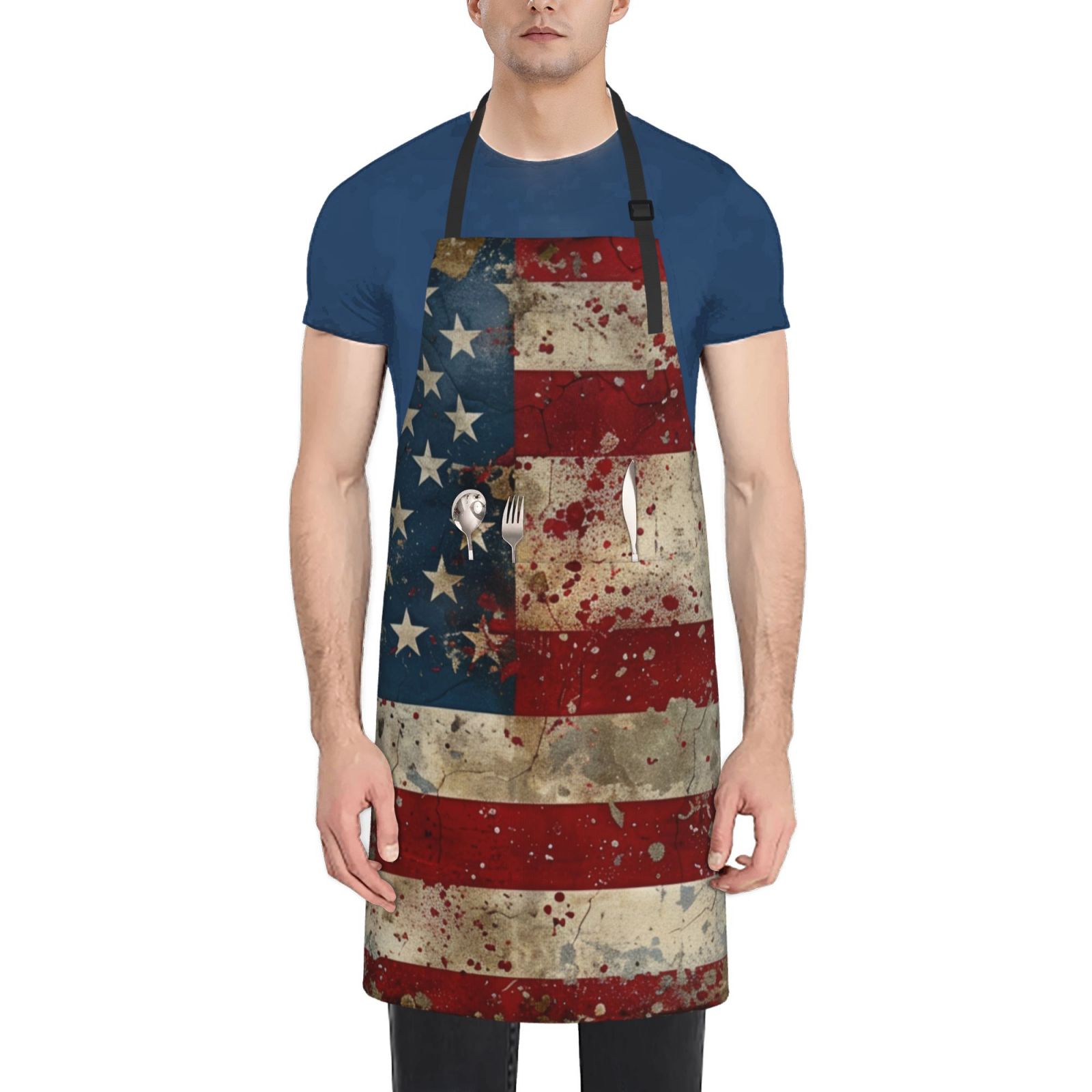 Picia American Flag1 Waterproof Apron for Unisex Adult - Adjustable Bib ...