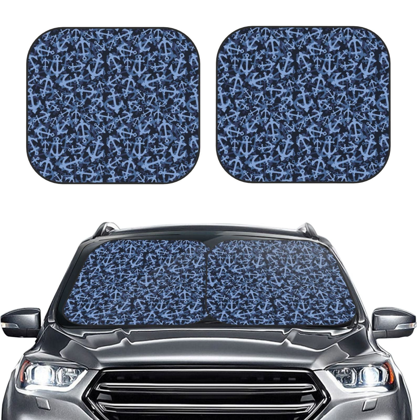 Picia Anchors Ship 2 Piece Car Windshield Sun Shade Foldable | Foldable ...