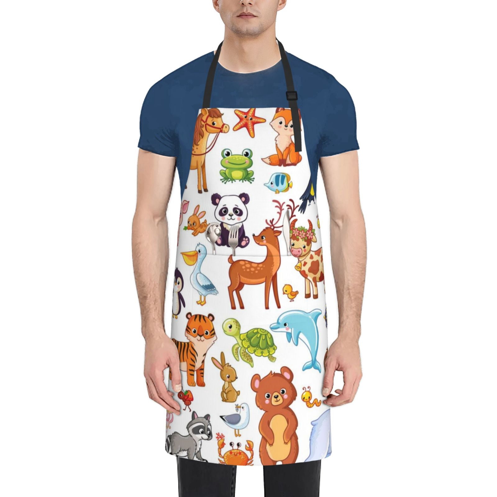 Picia Animal Cartoon Style Waterproof Apron for Unisex Adult ...