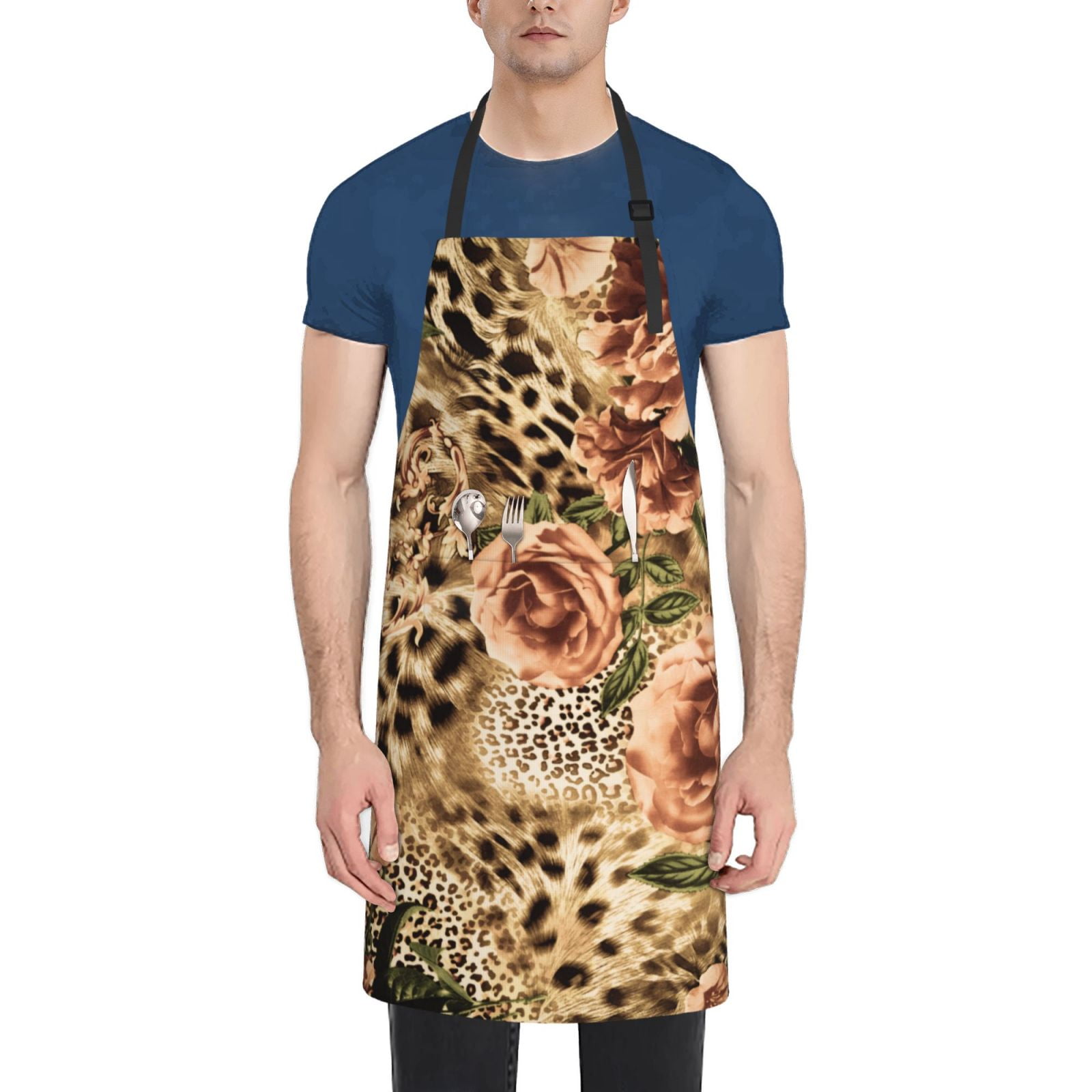 Picia Animal Leopard Waterproof Apron for Unisex Adult - Adjustable Bib ...