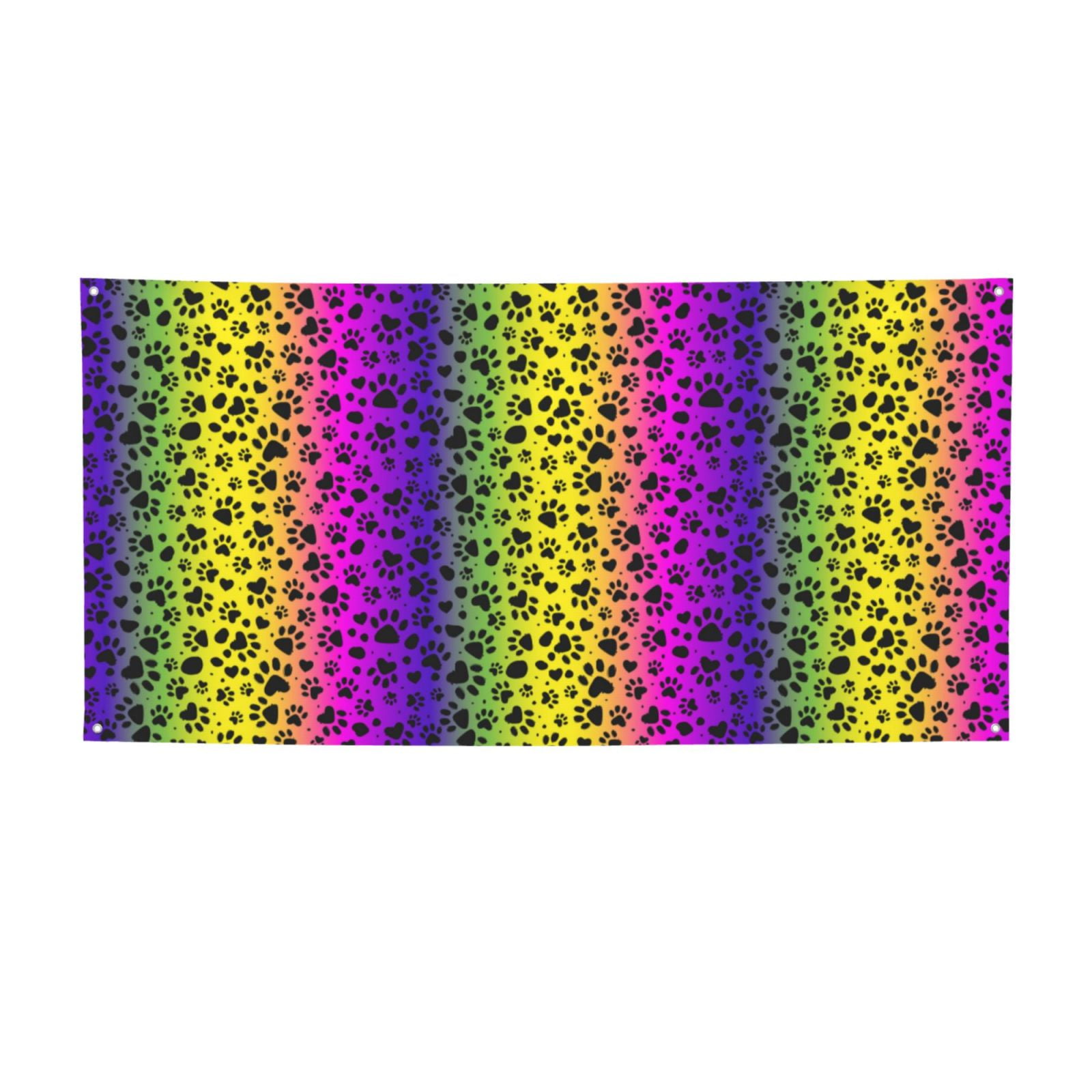 Picia Animal Paw Rainbow Pattern Party Banner, Festive Decoration ...