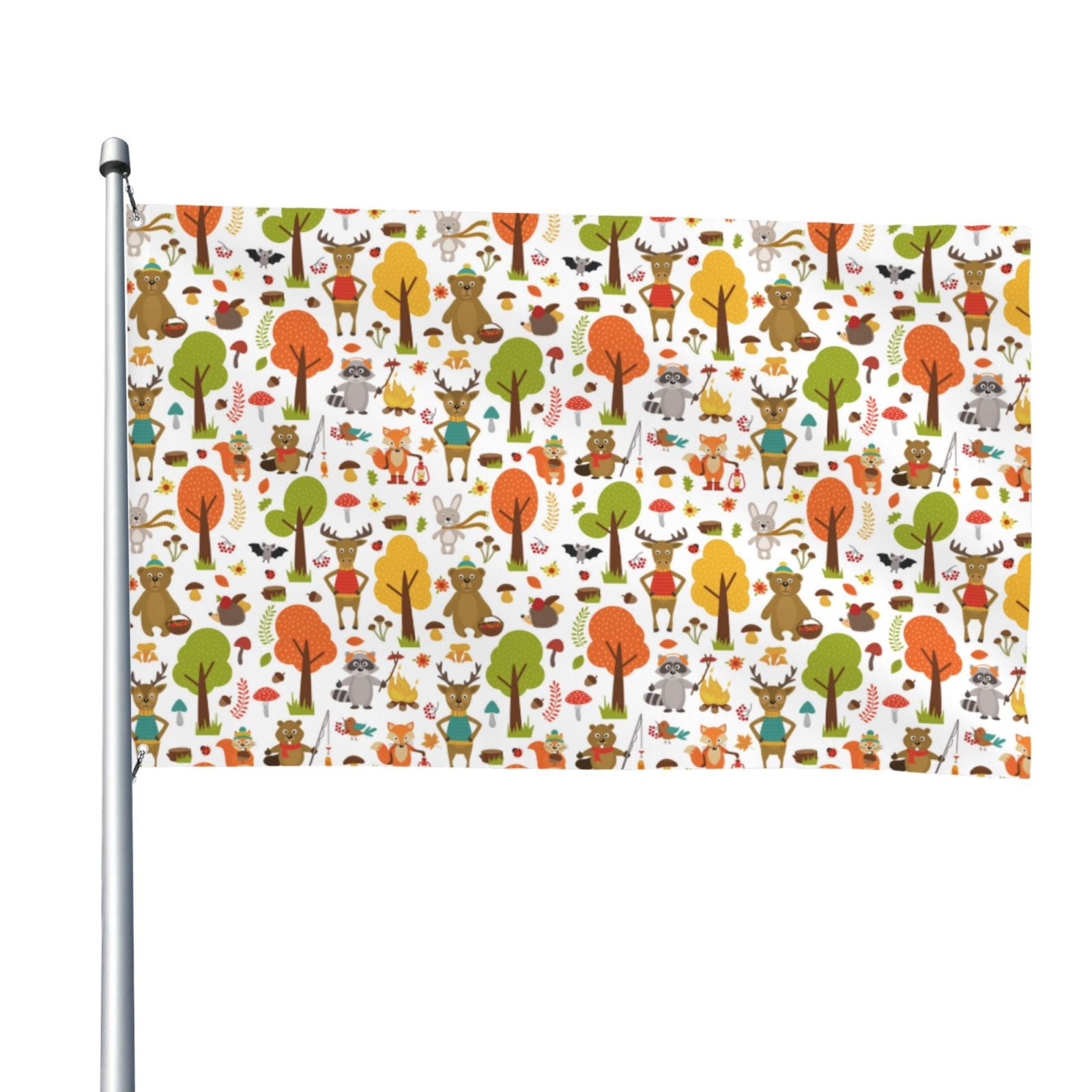 Picia Animals Forest Printed Flag ,Animals Forest Pattern Garden Flag ...