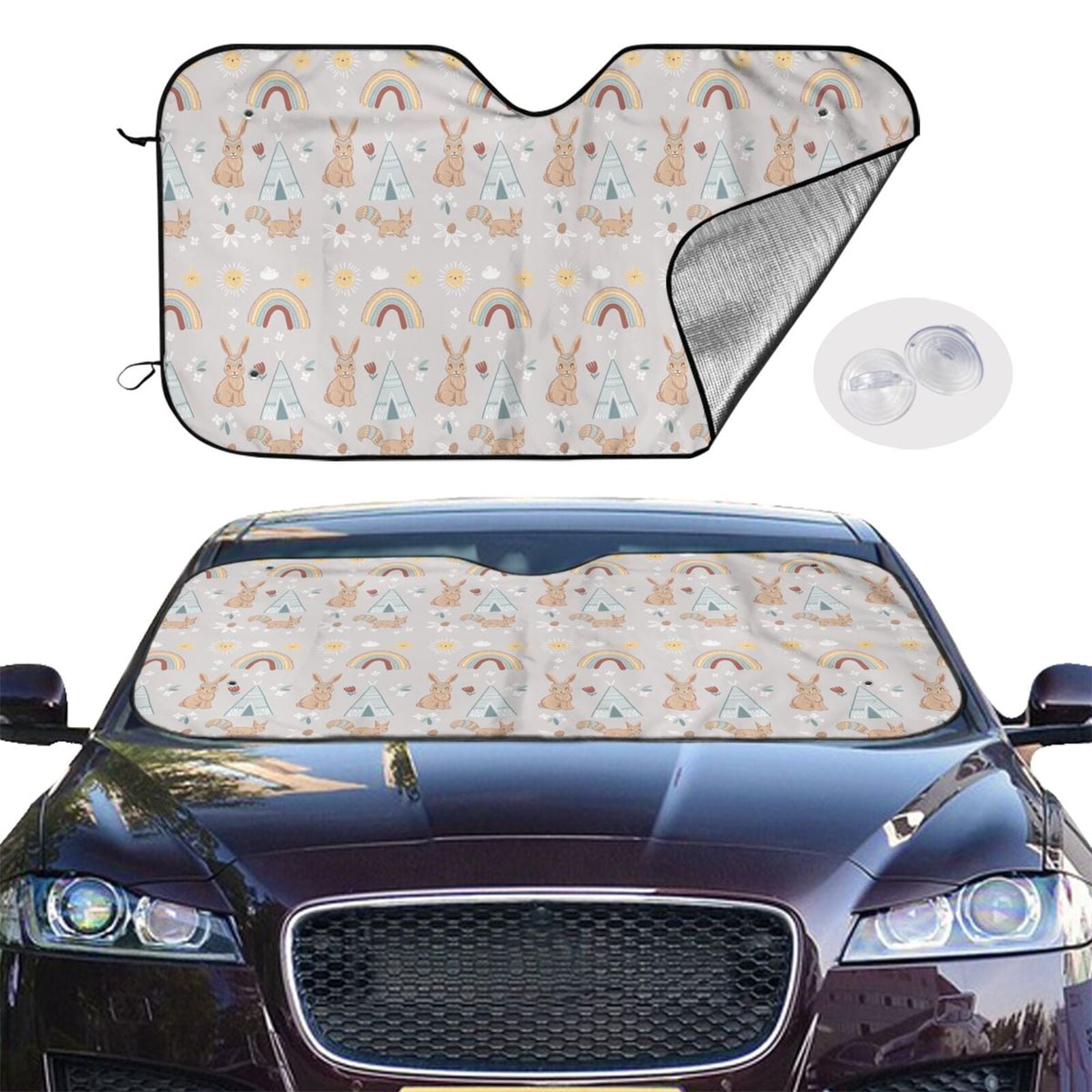 Picia Animals In Tribe Curved Windshield Sunshade Accordion Folding ...
