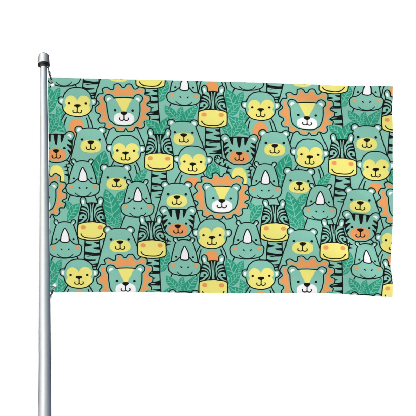 Picia Animals with Leaf Printed Flag ,Animals with Leaf Pattern Garden ...