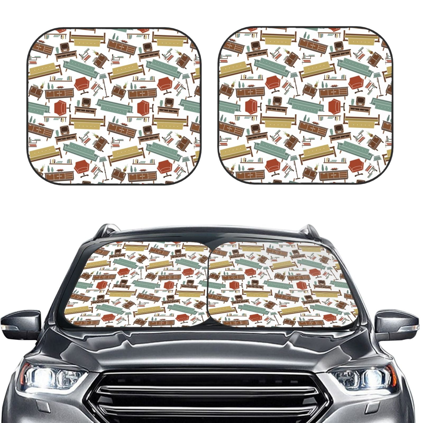 Picia Art Of Living 2 Piece Car Windshield Sun Shade Foldable ...