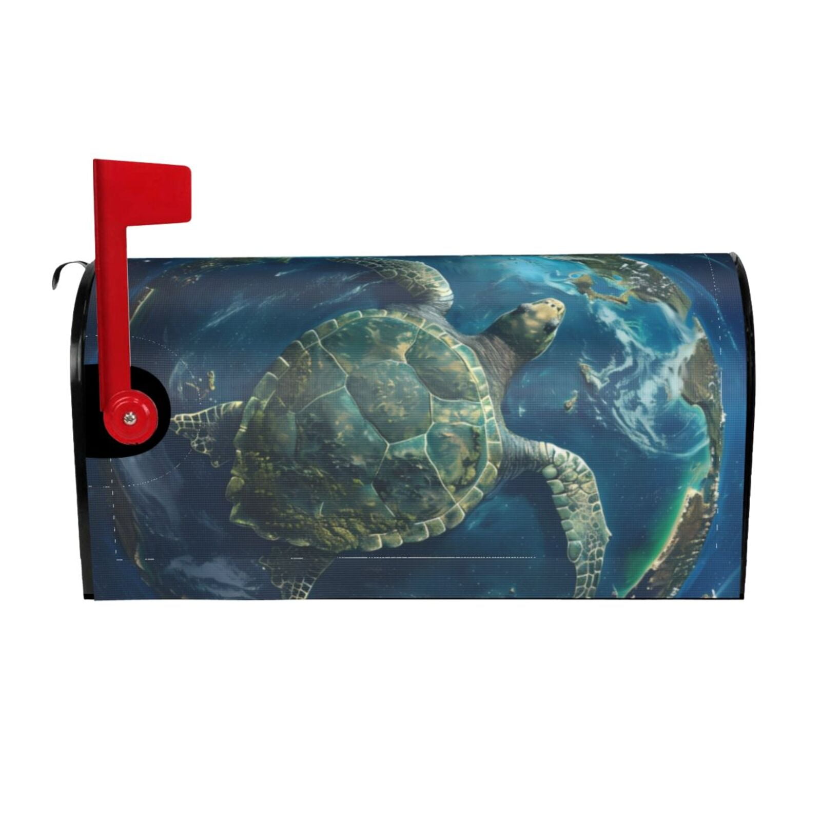 Picia Artistic Turtle Earth Magnetic Mailbox Cover Standard Size-21x18 ...