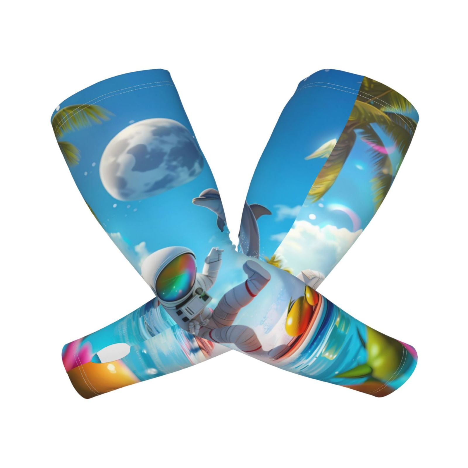 Picia Astronaut Tropical Dolphin Arm Sleeves for Men and Women - Tattoo ...