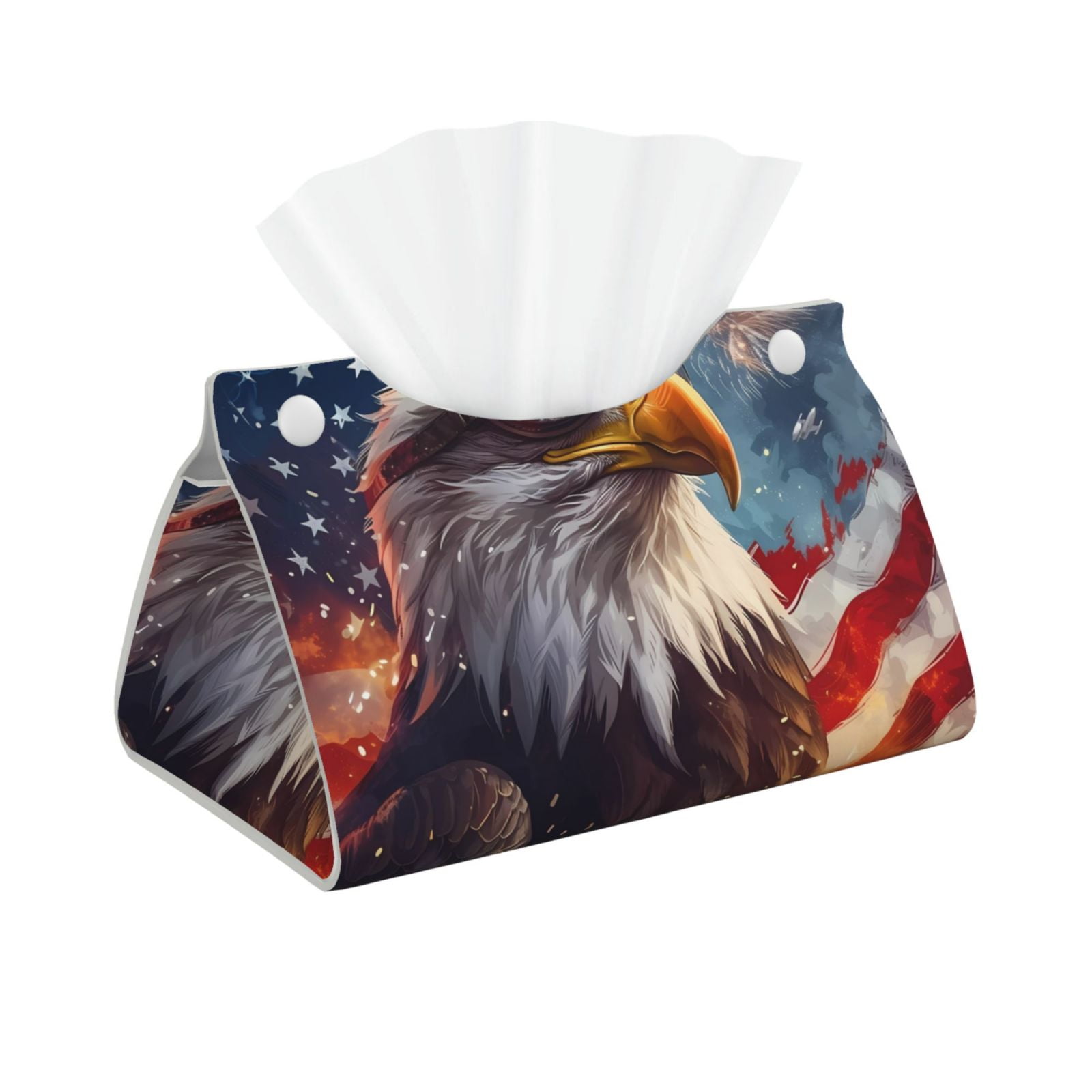 Picia Bald Eagle Pilot Pattern Long Tissue Box Cover,PVC Leather ...