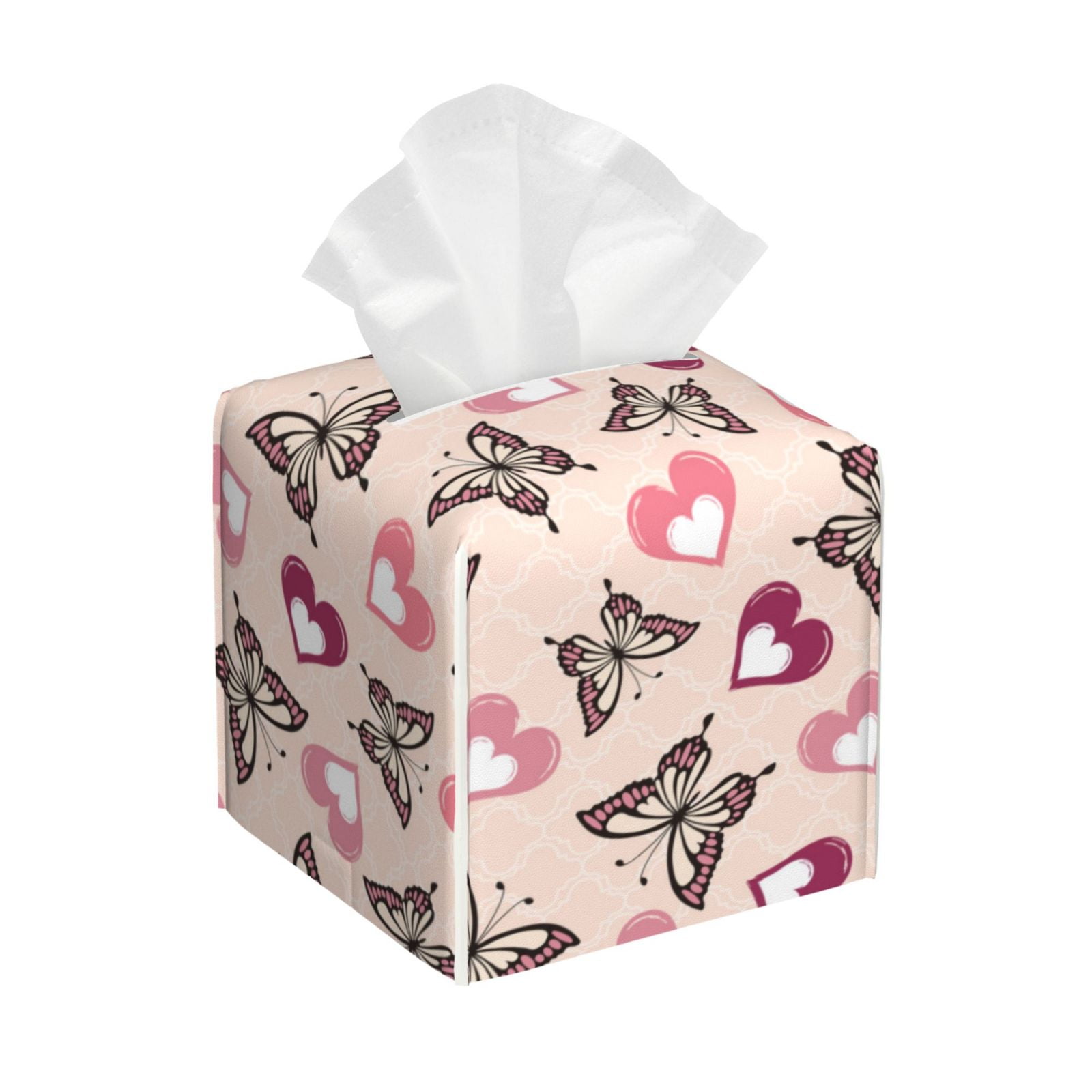 Picia Beautiful Butterflies and Hearts Pattern Tissue Box Cover,PVC ...