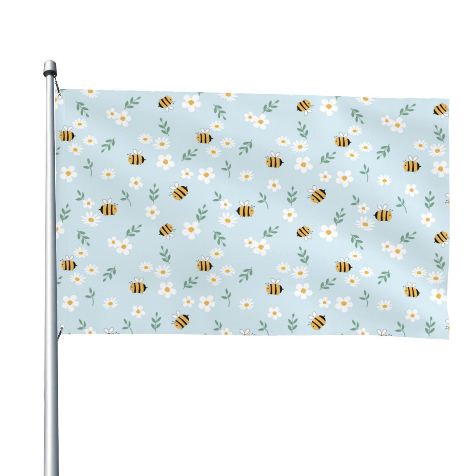 Picia Bee Flower Printed Flag ,Bee Flower Pattern Garden Flag Vertical ...