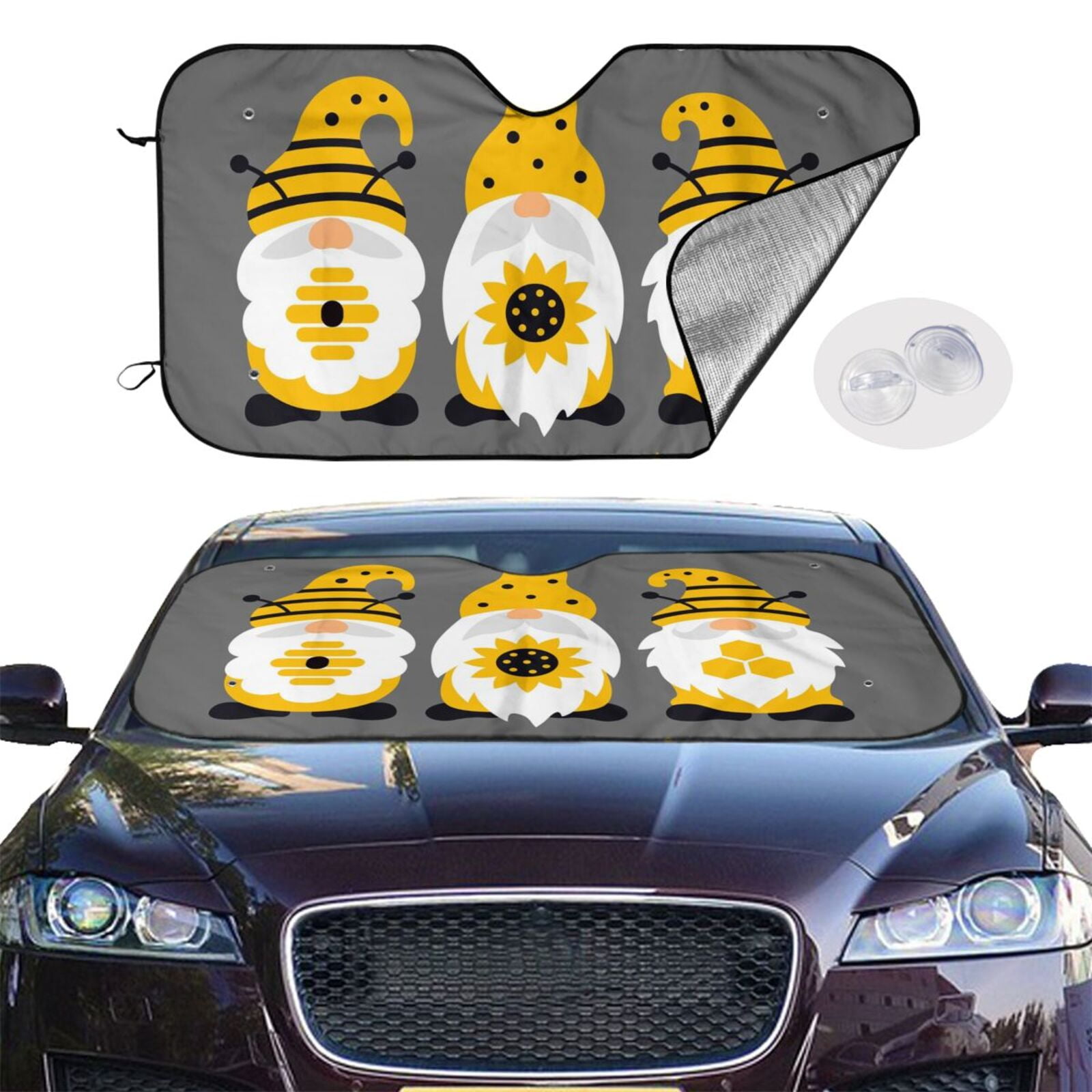 Picia Bee Kind Curved Windshield Sunshade Accordion Folding Style Auto ...
