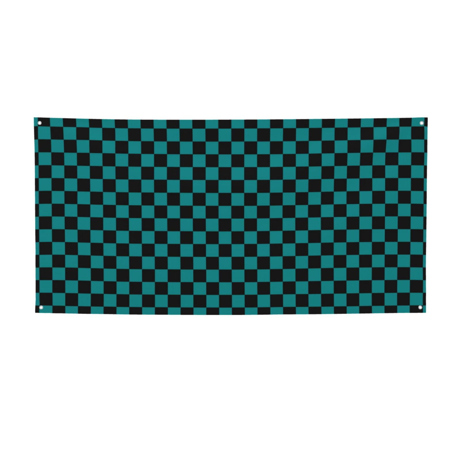 Picia Black And Teal Checkerboard Pattern Party Banner, Festive ...