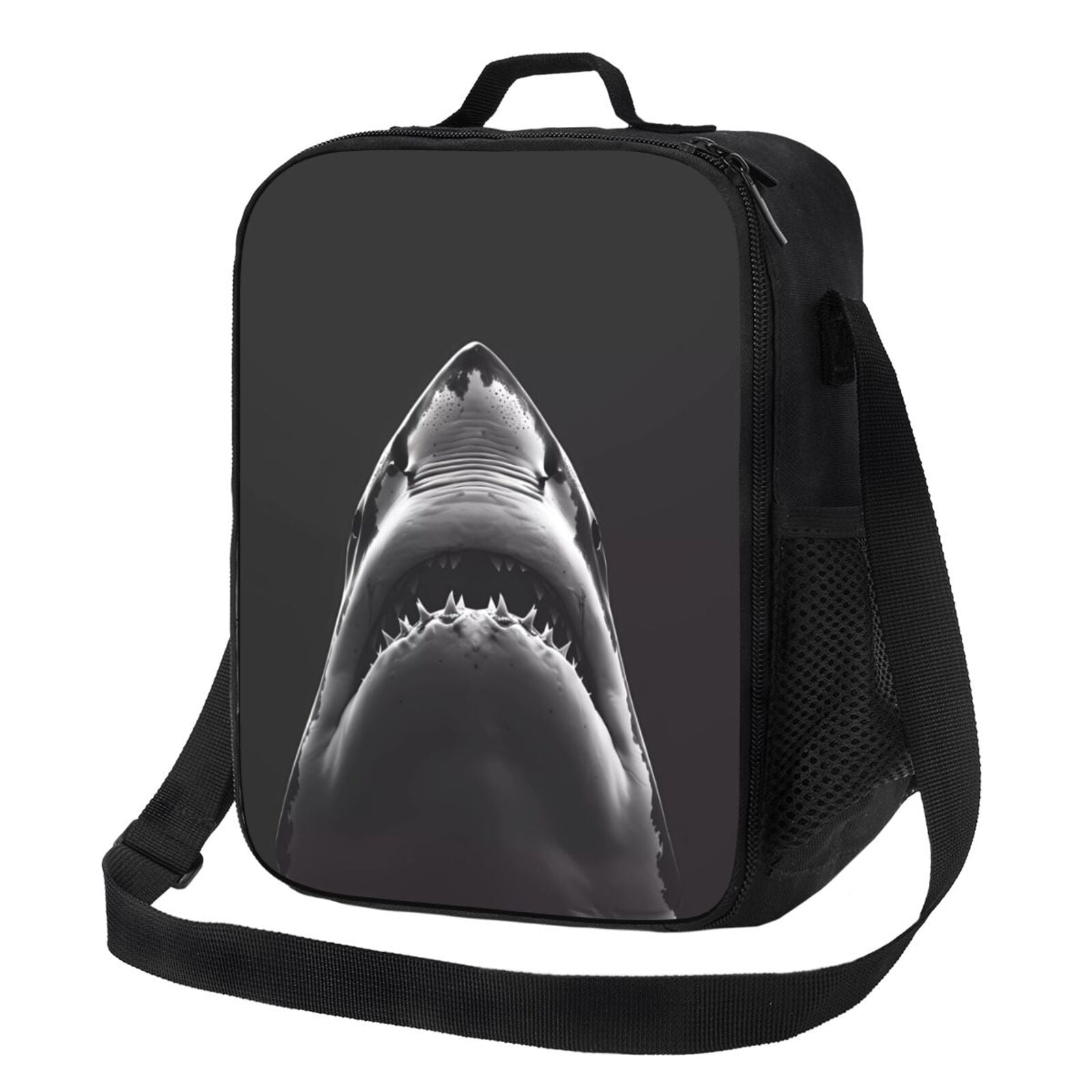 Picia Black And White Shark Lunch box Lunch bag for men women Large ...
