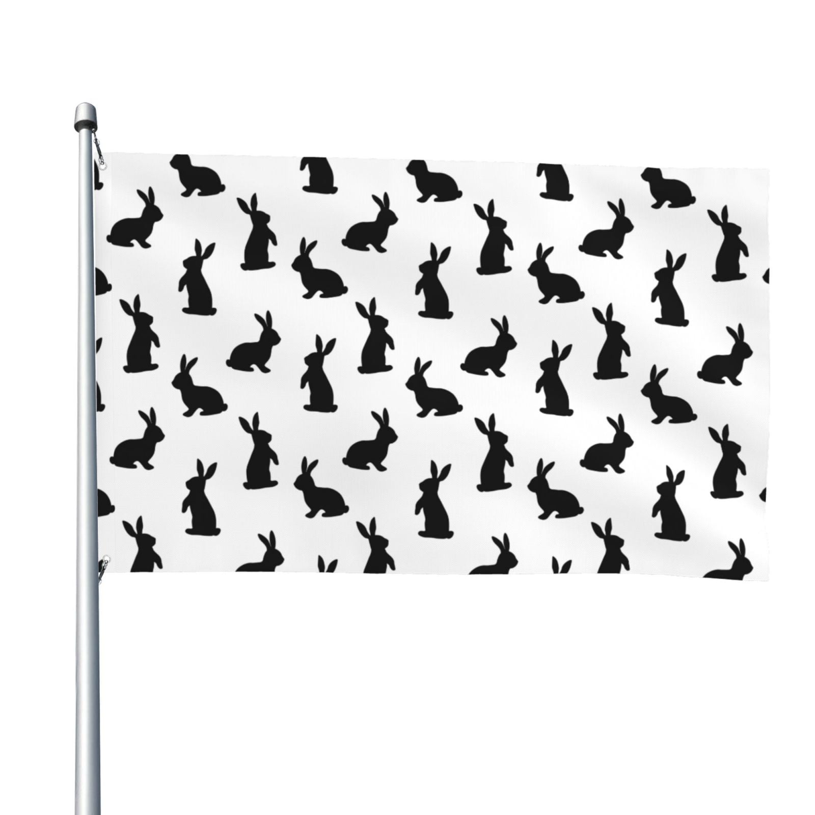 Picia Black Rabbit Printed Flag ,Black Rabbit Pattern Garden Flag ...