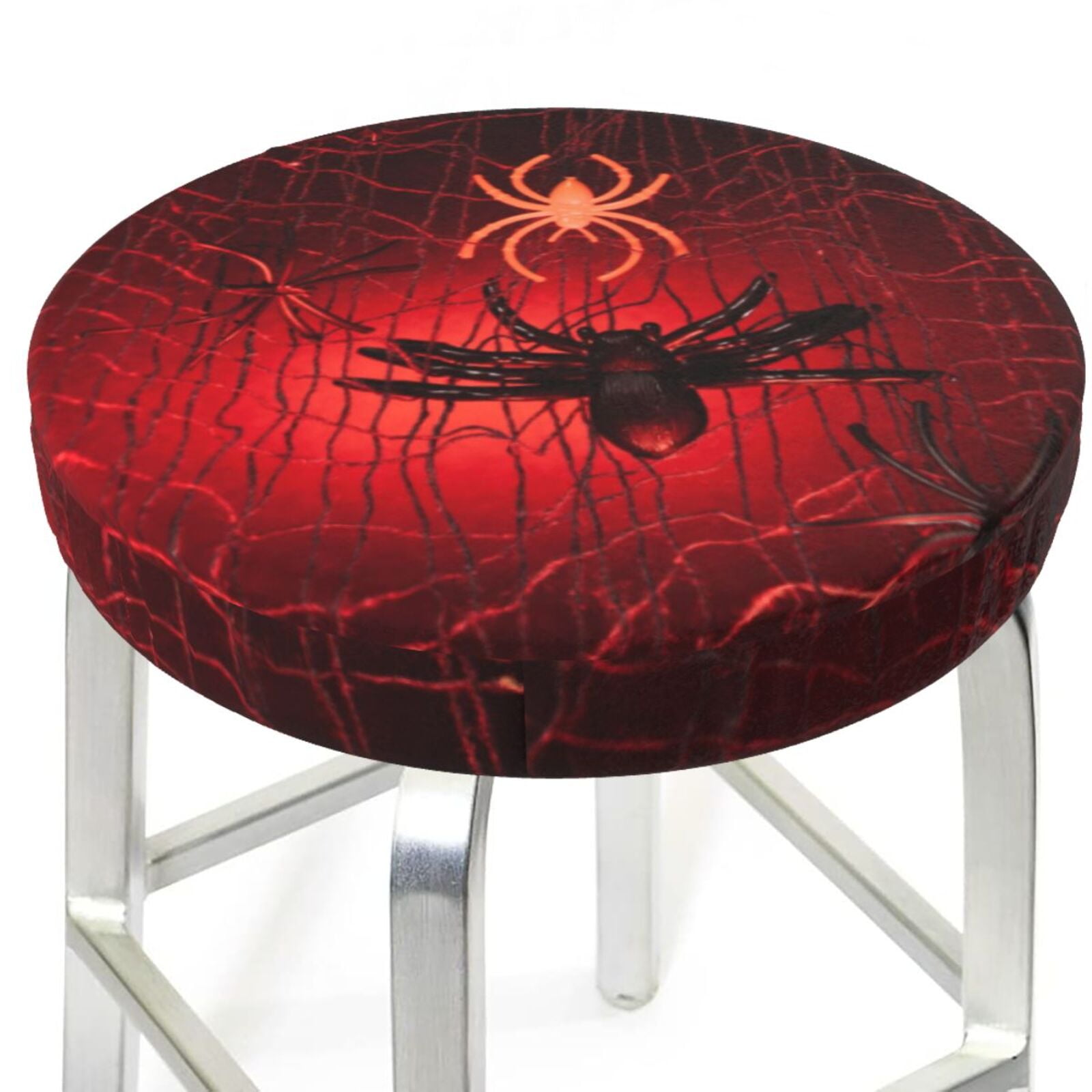 Picia Black Spider Web With Spiders pattern Round Stool Covers Comfy ...