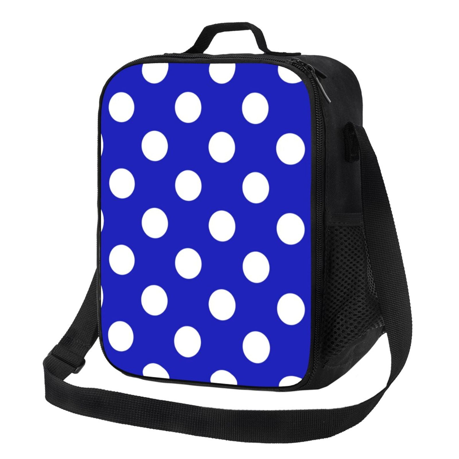 Picia Blue And White Polka Dot Lunch box Lunch bag for men women Large ...