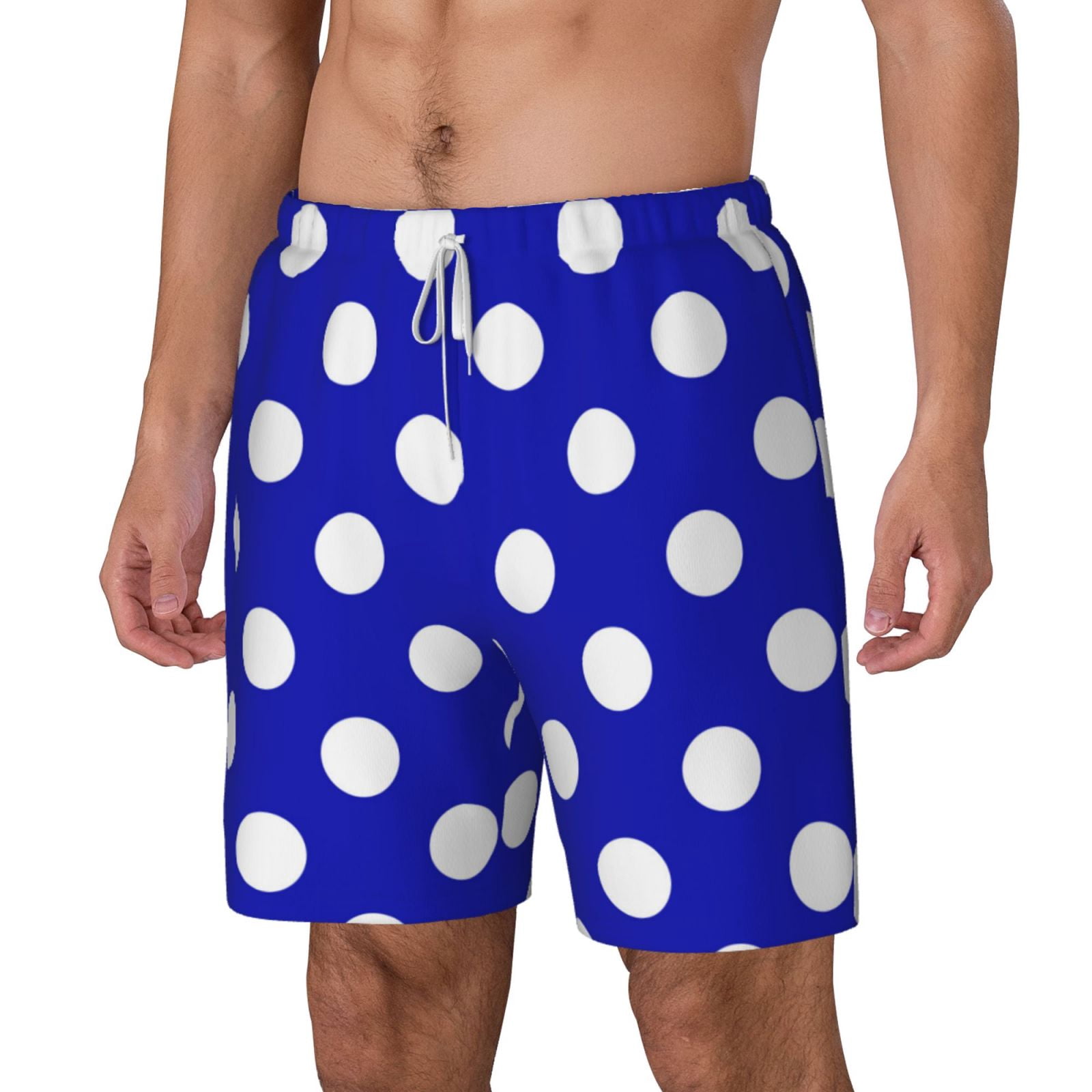 Picia Blue And White Polka Dot pattern Mens Swim Trunks with ...