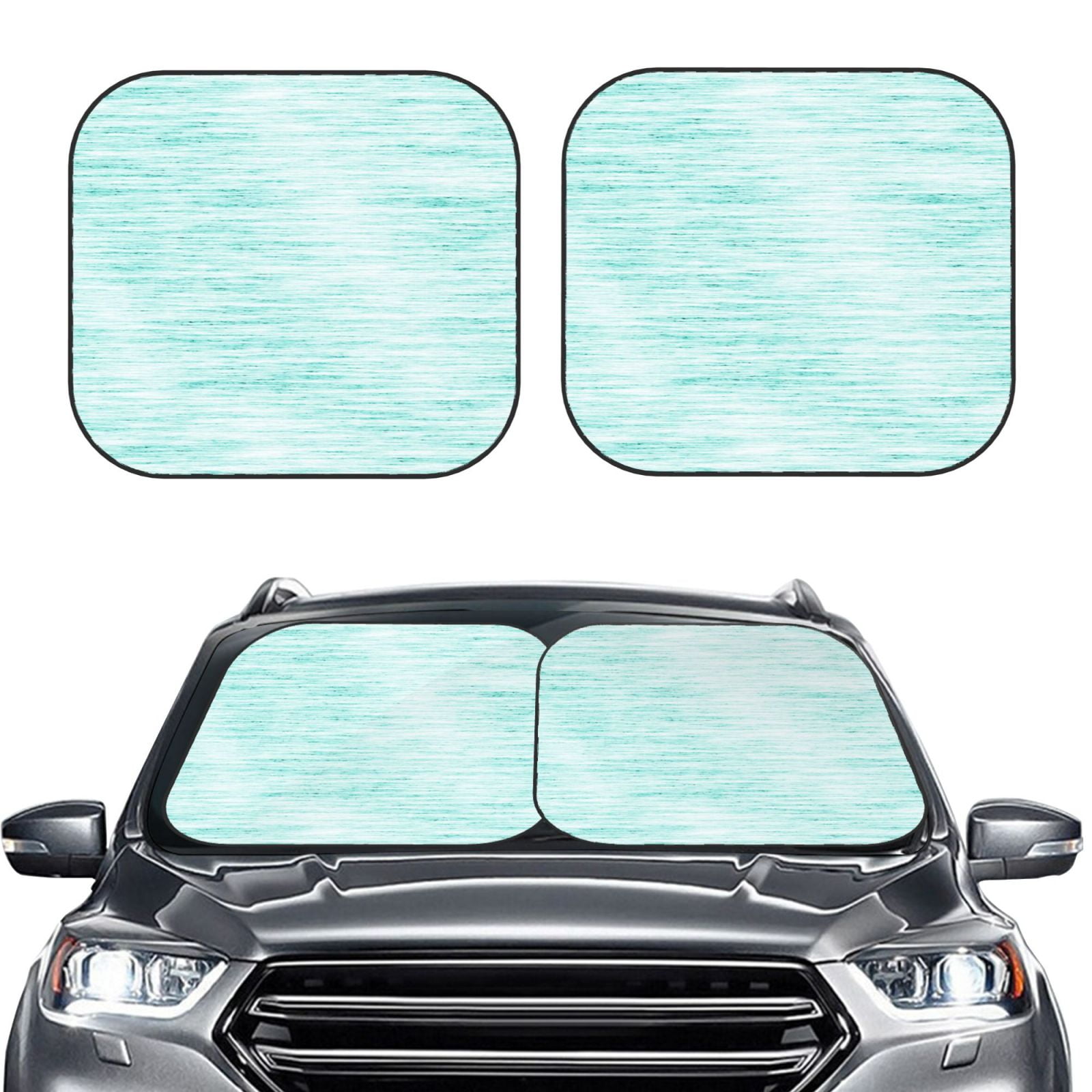 Picia Blue Bright 2 Piece Car Windshield Sun Shade Foldable | Foldable ...