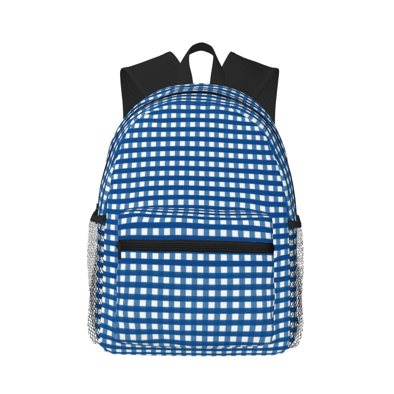Picia Blue Gingham Large Capacity Backpack Classic Style Backpack ...