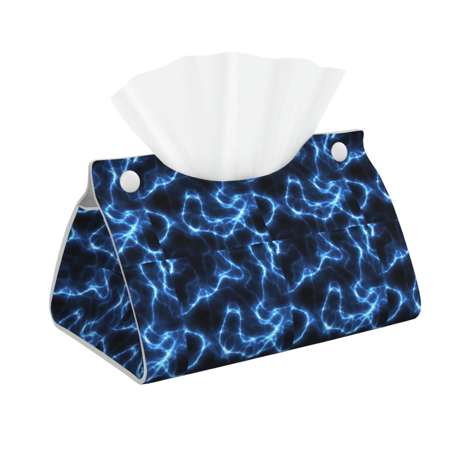 Picia Blue Lightning Pattern Long Tissue Box Cover,PVC Leather Triangle ...