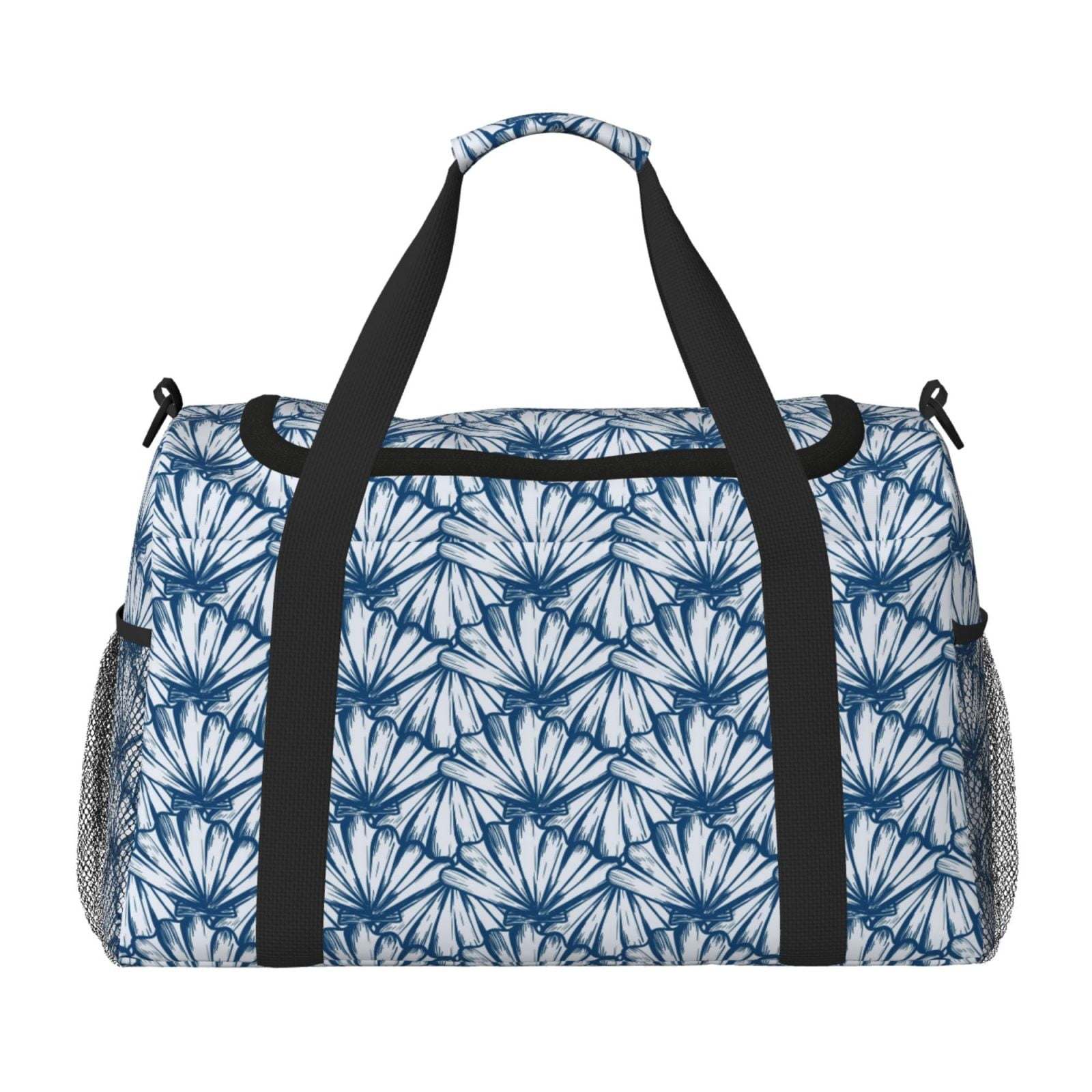 Picia Blue Shells Print Travel Duffle Bag,Weekender Bags for Women with ...