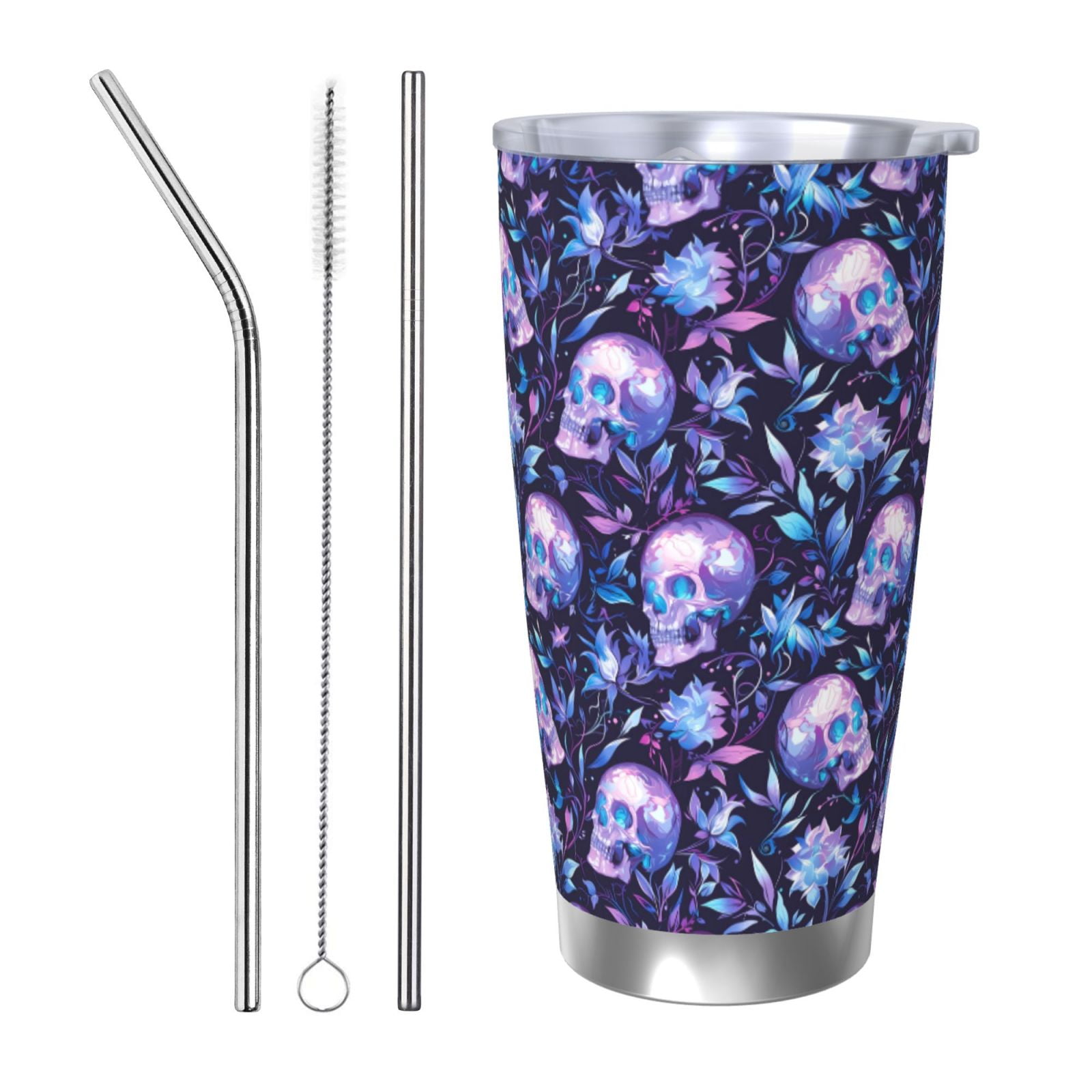 Picia Blue Skull Crystal Pattern 20 oz Tumbler Stainless Steel Vacuum ...