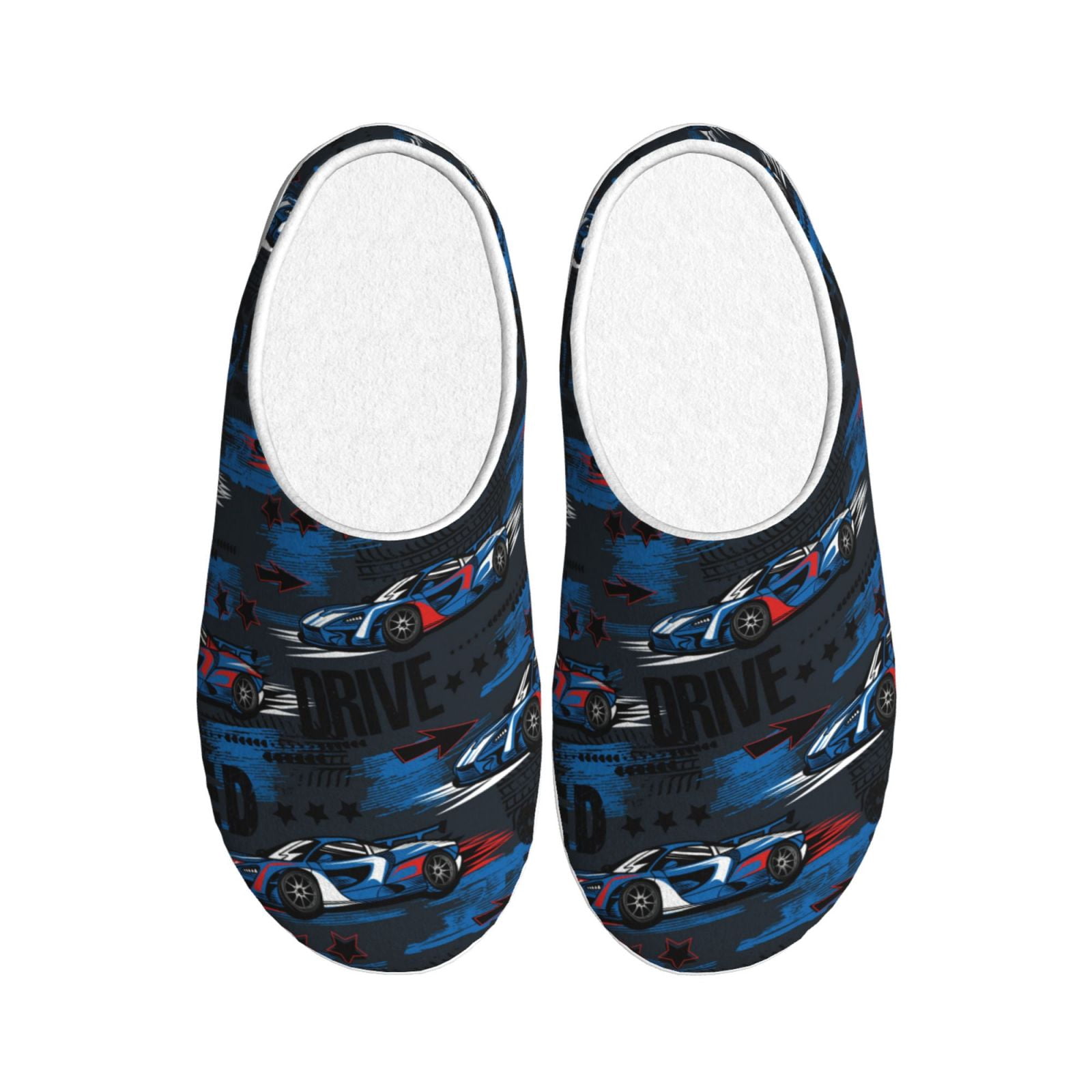 Picia Blue Sports Car for Women's Lamb-hug Comfy Fleece House Slippers ...