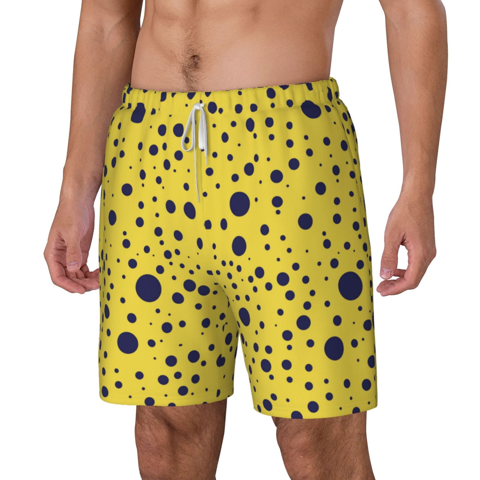 Picia Blue Spots pattern Mens Swim Trunks with Compression Liner ...