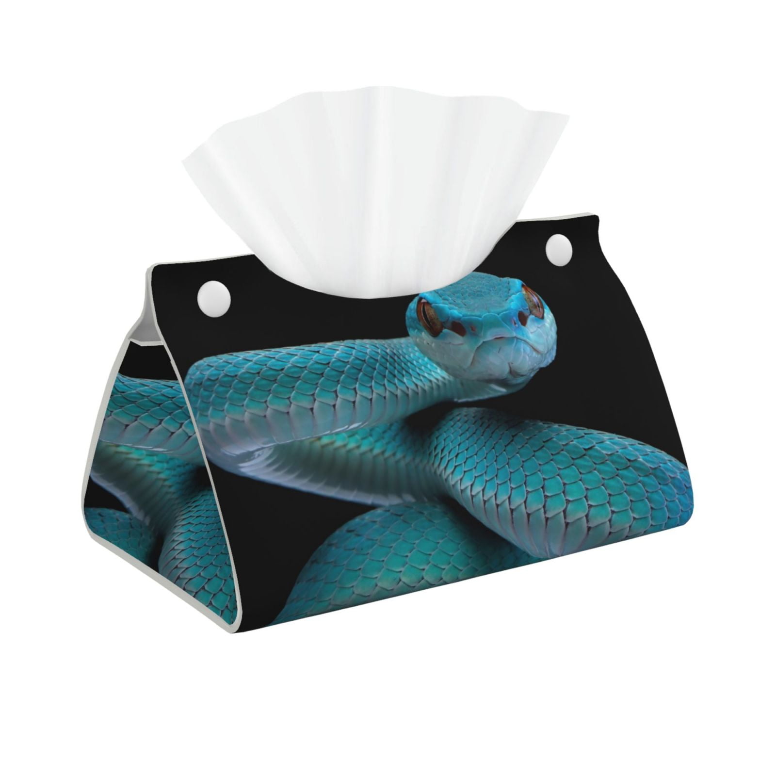 Picia Blue Viper Snake1 Pattern Long Tissue Box Cover,PVC Leather ...