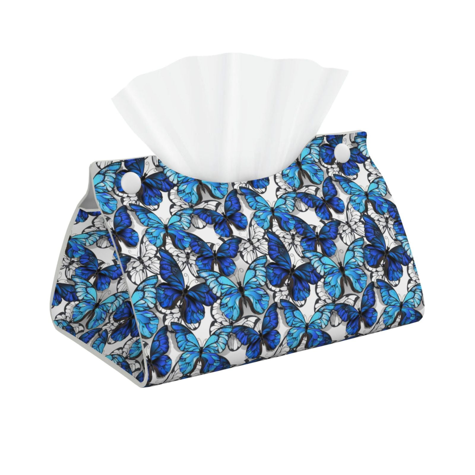 Picia Blue and White Butterflies Pattern Long Tissue Box Cover,PVC ...