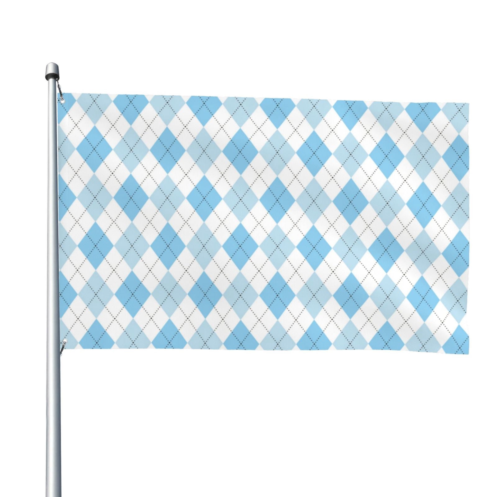 Picia Blue and White Squares Printed Flag ,Blue and White Squares ...