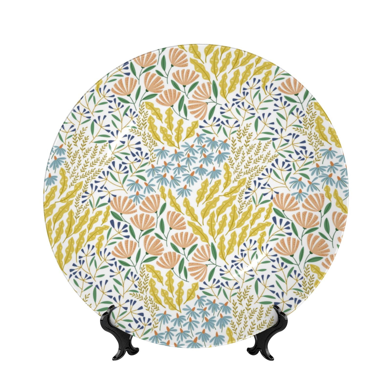 Picia Boho Pattern Bone China Decorative Plate – Wall Decor with Stand ...