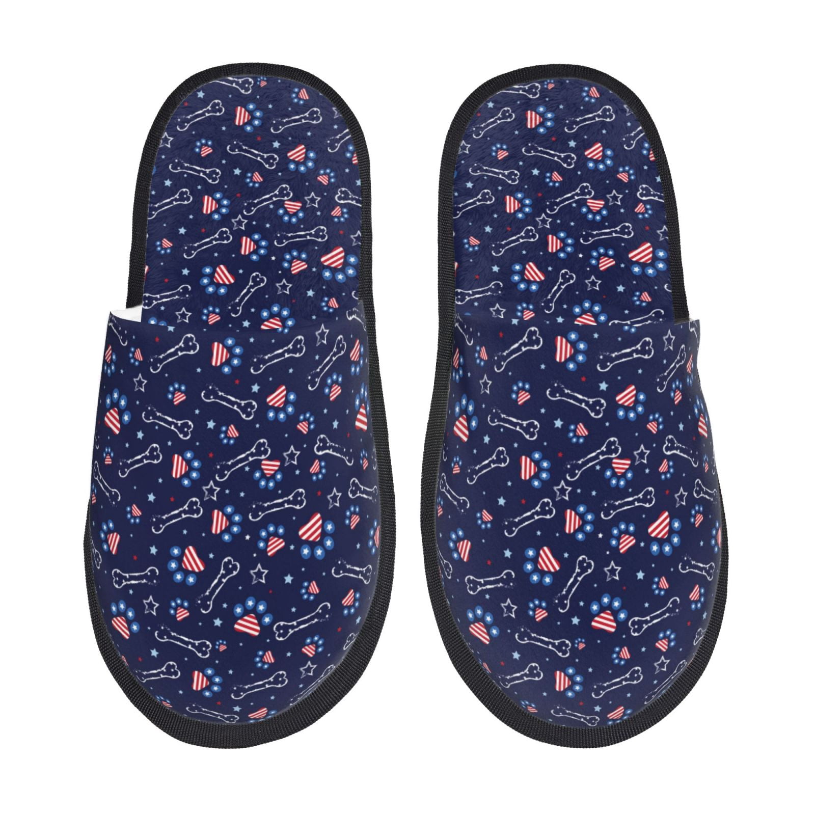 Picia Bone And Star For American Print Women's Fuzzy Fluffy House ...