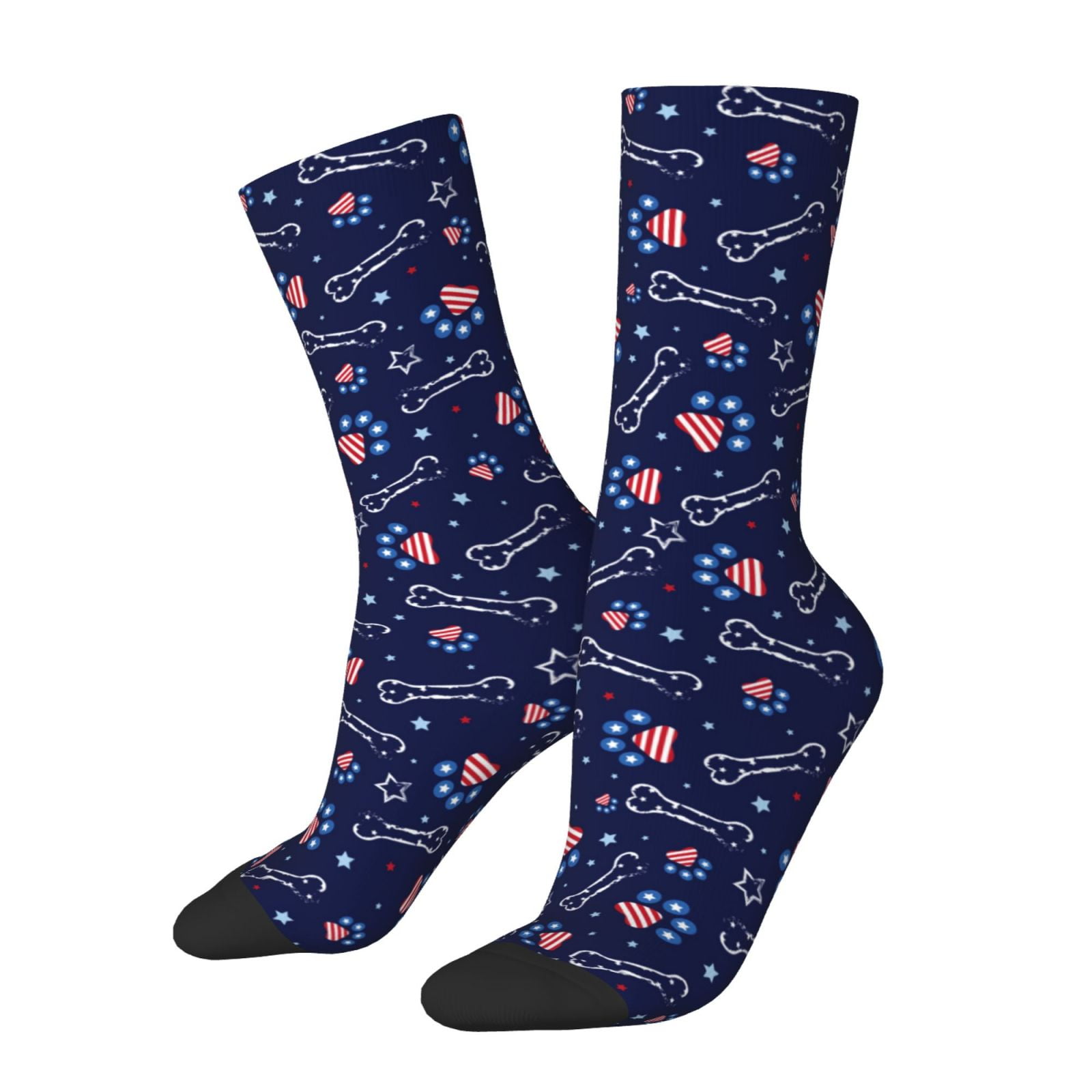 Picia Bone And Star For American Print Athletic Socks for Men & Women ...