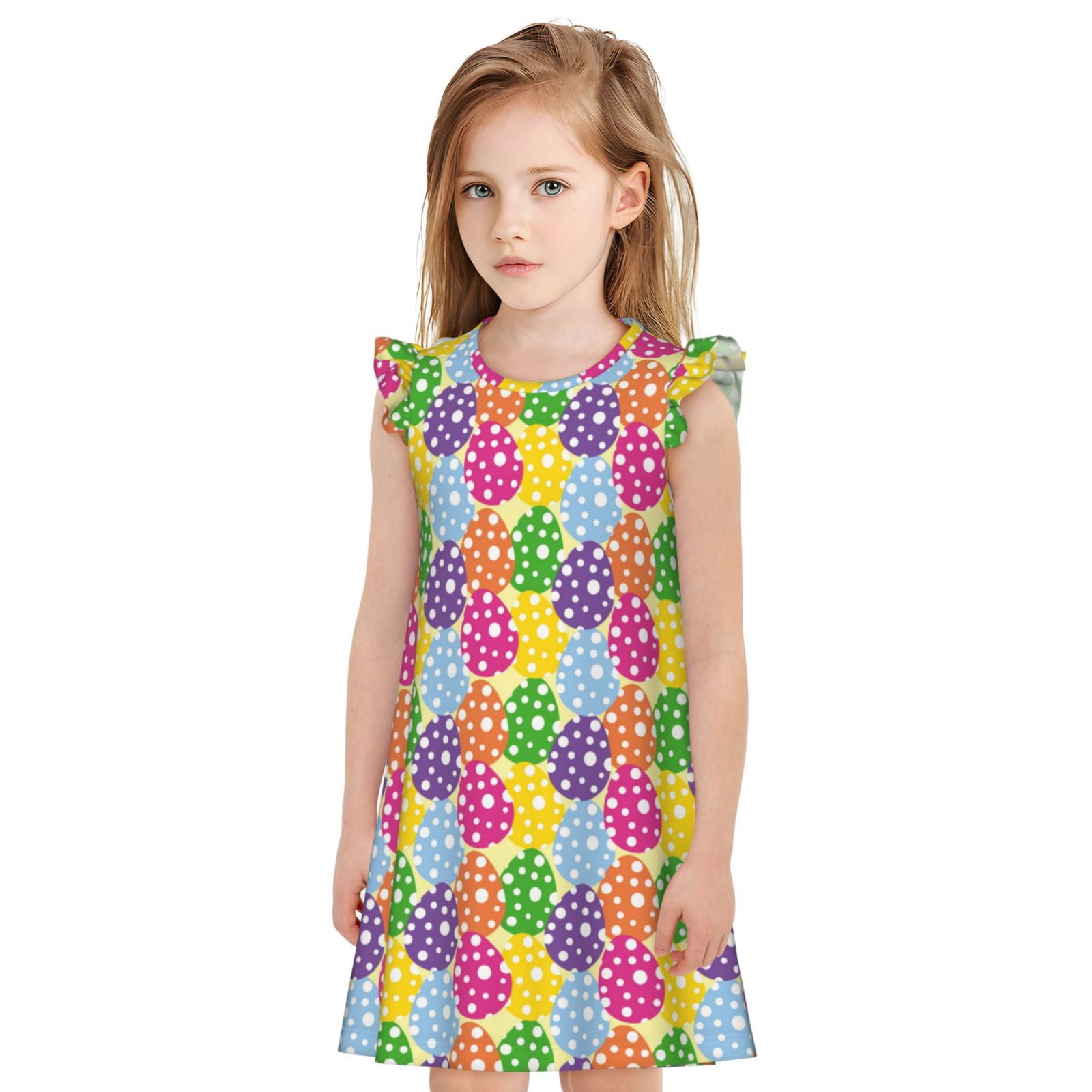 Picia Bright and colorful easter eggs Pattern Girls Nightgowns,Unicorn ...