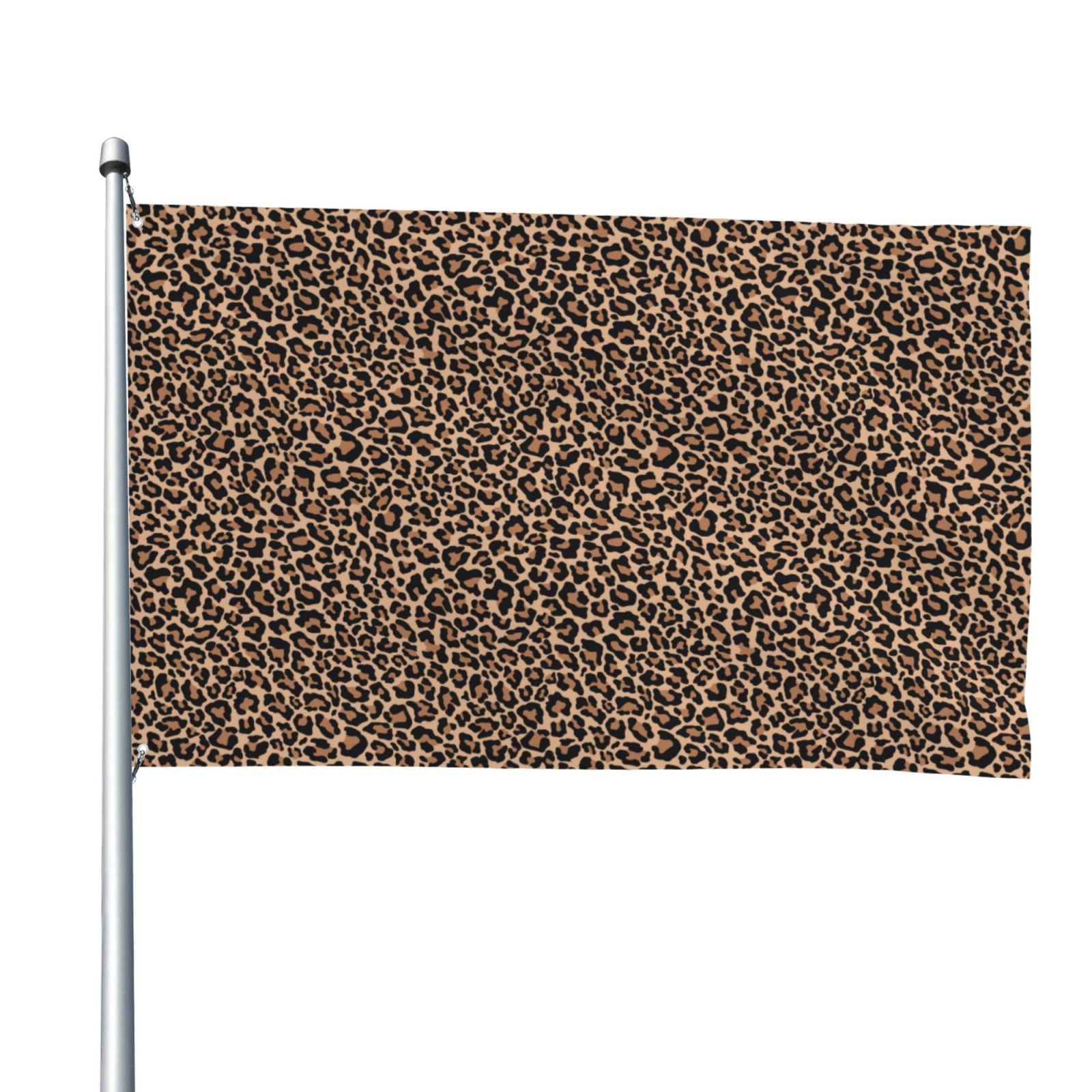 Picia Brown Leopard Printed Flag ,Brown Leopard Pattern Garden Flag ...