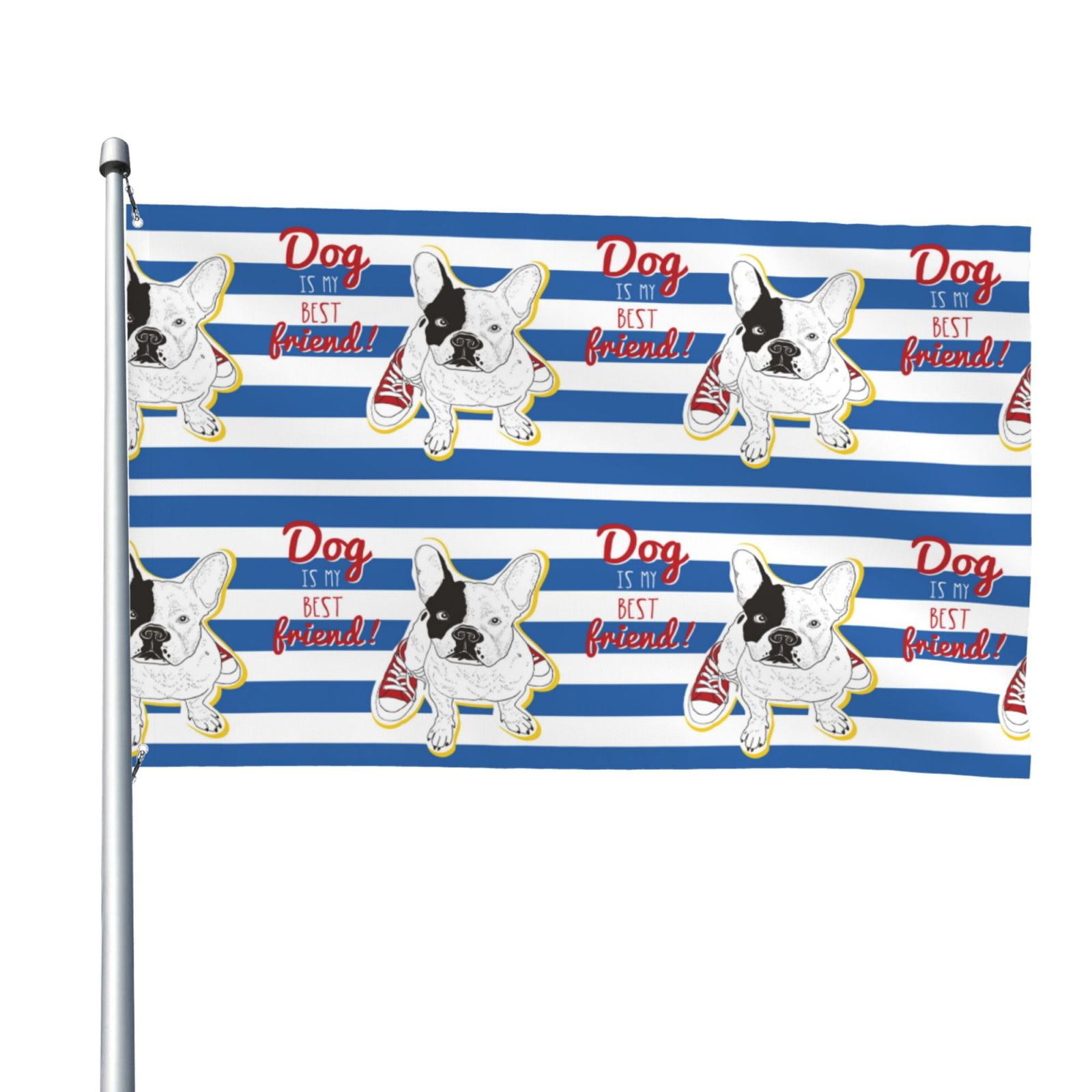 Picia Bulldog Friend Printed Flag ,Bulldog Friend Pattern Garden Flag ...