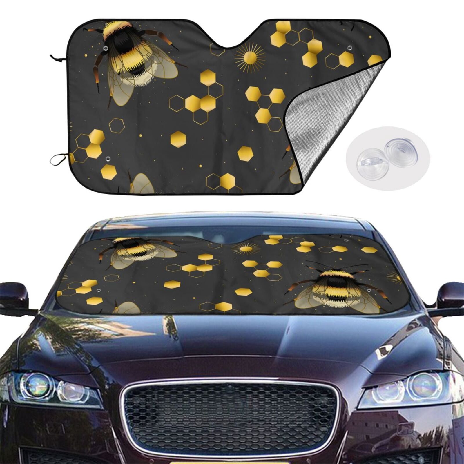 Picia Bumblebee Curved Windshield Sunshade Accordion Folding Style Auto ...
