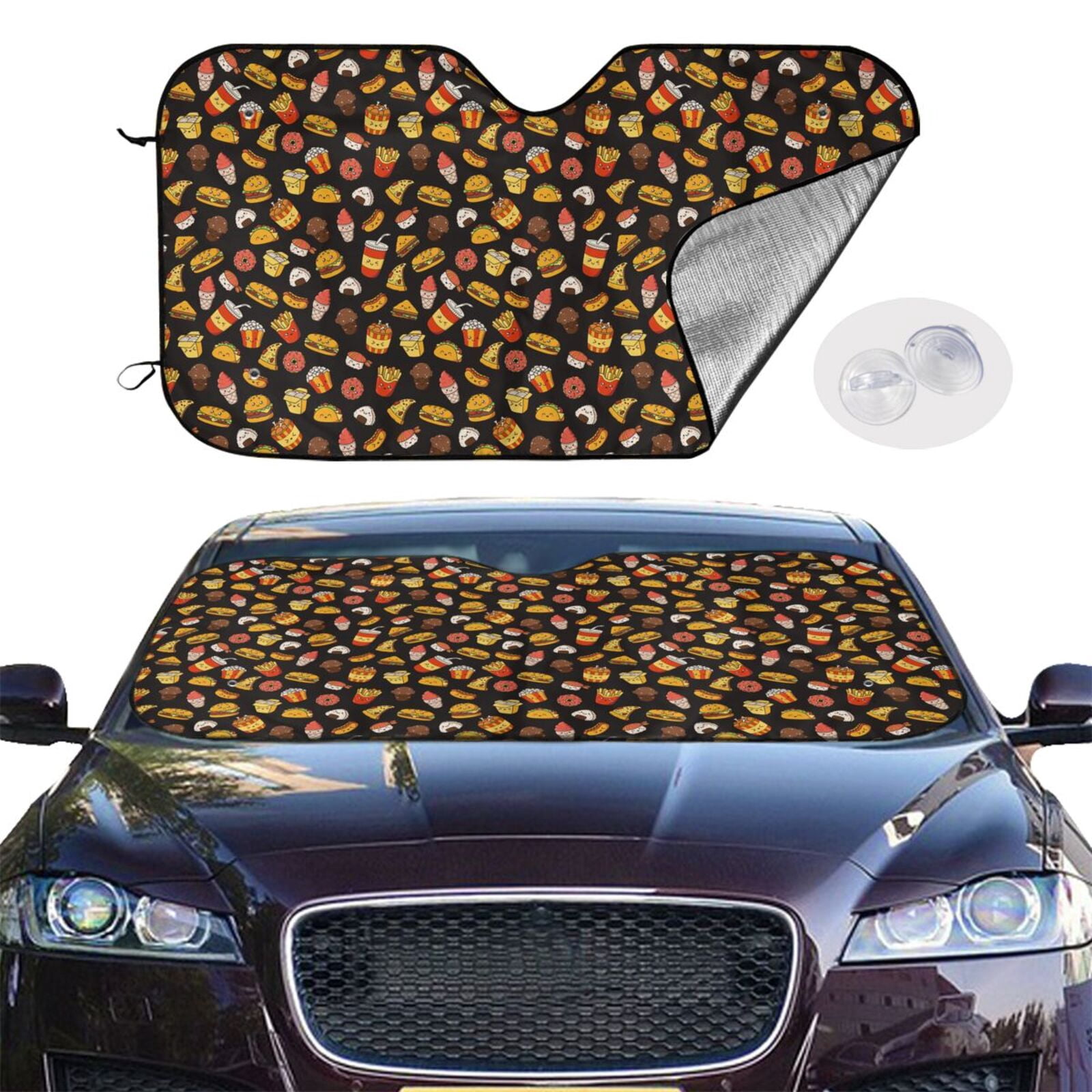 Picia Burger Fries Curved Windshield Sunshade Accordion Folding Style ...