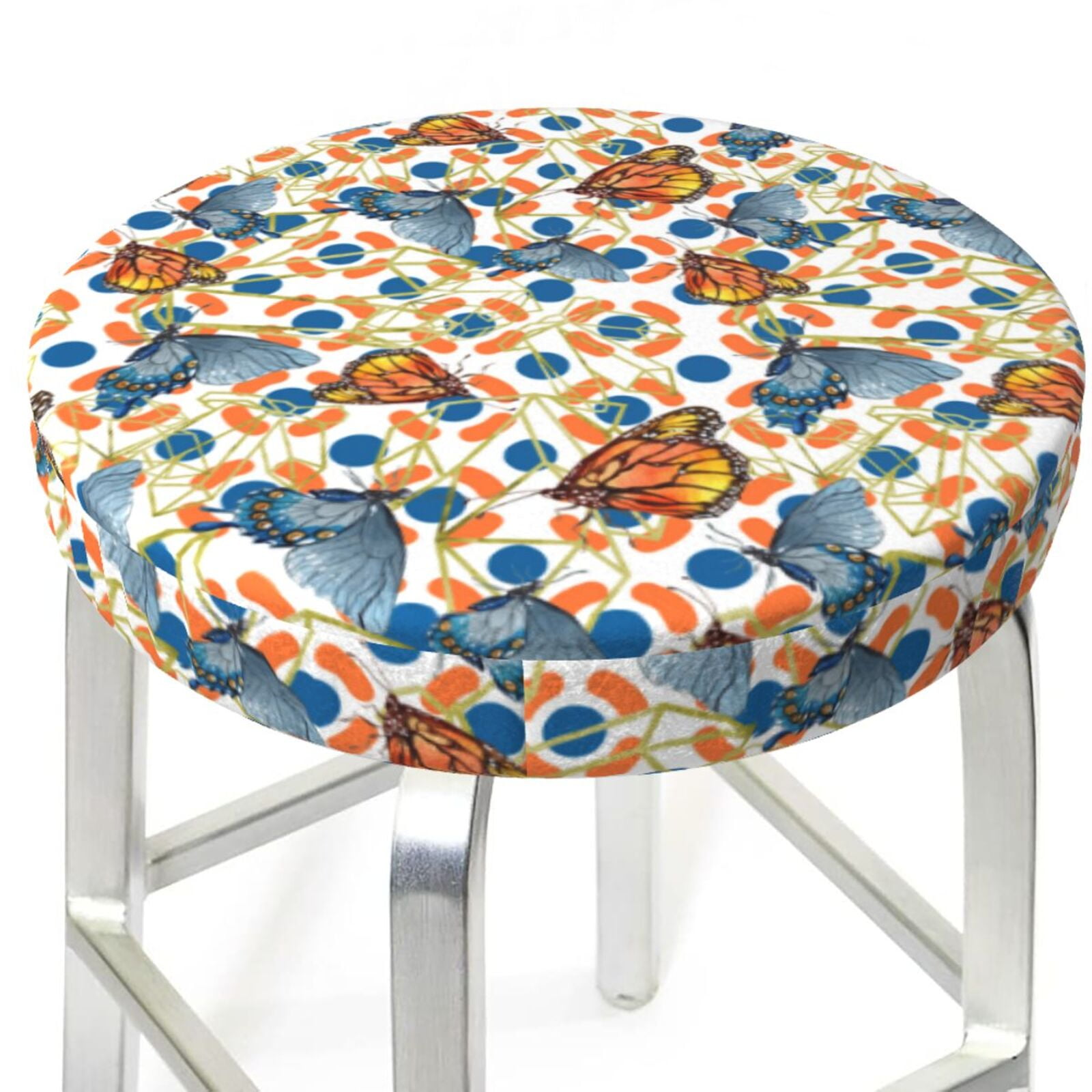 Picia Butterflies Wild Insect pattern Round Stool Covers Comfy Seat ...