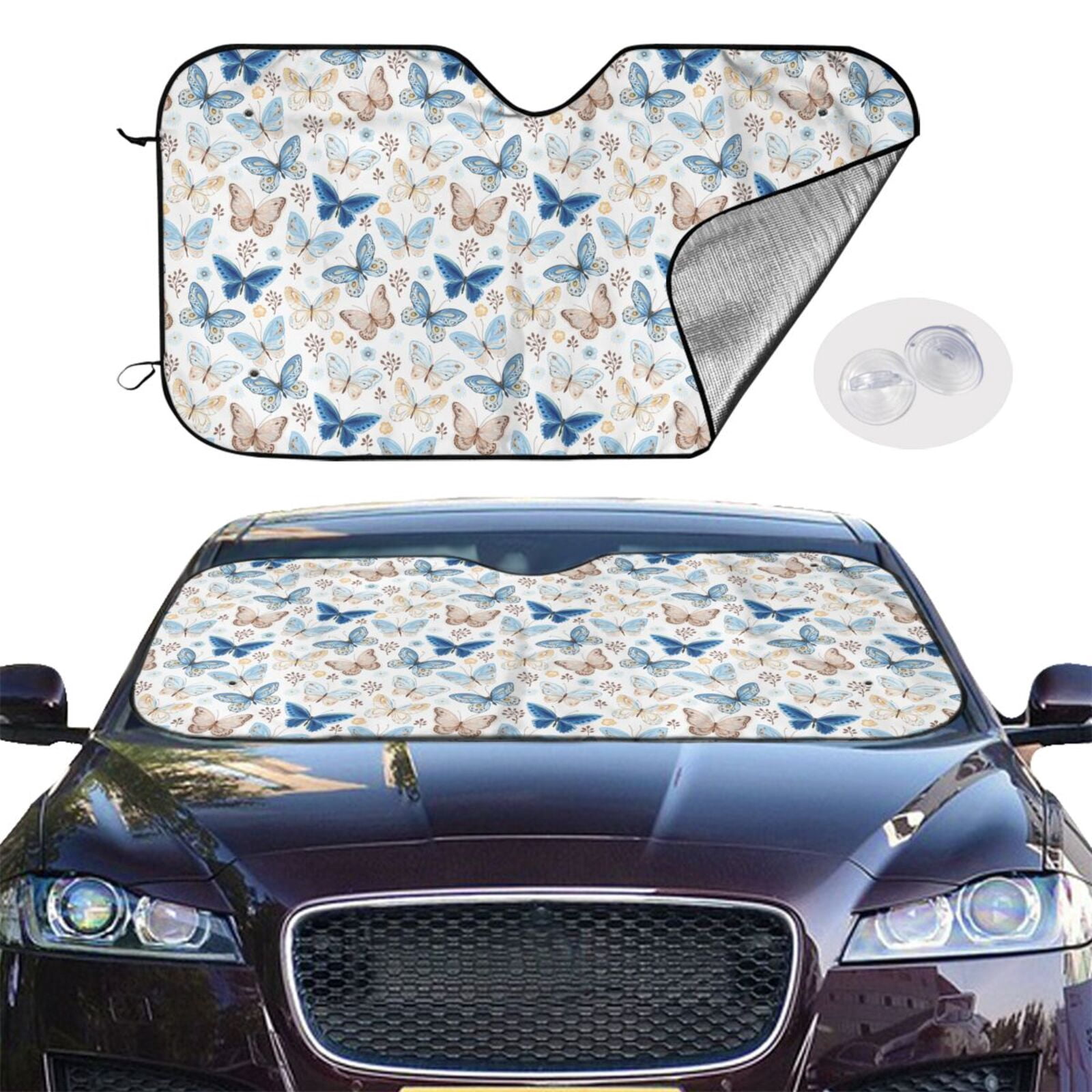 Picia Butterfly Curved Windshield Sunshade Accordion Folding Style Auto ...