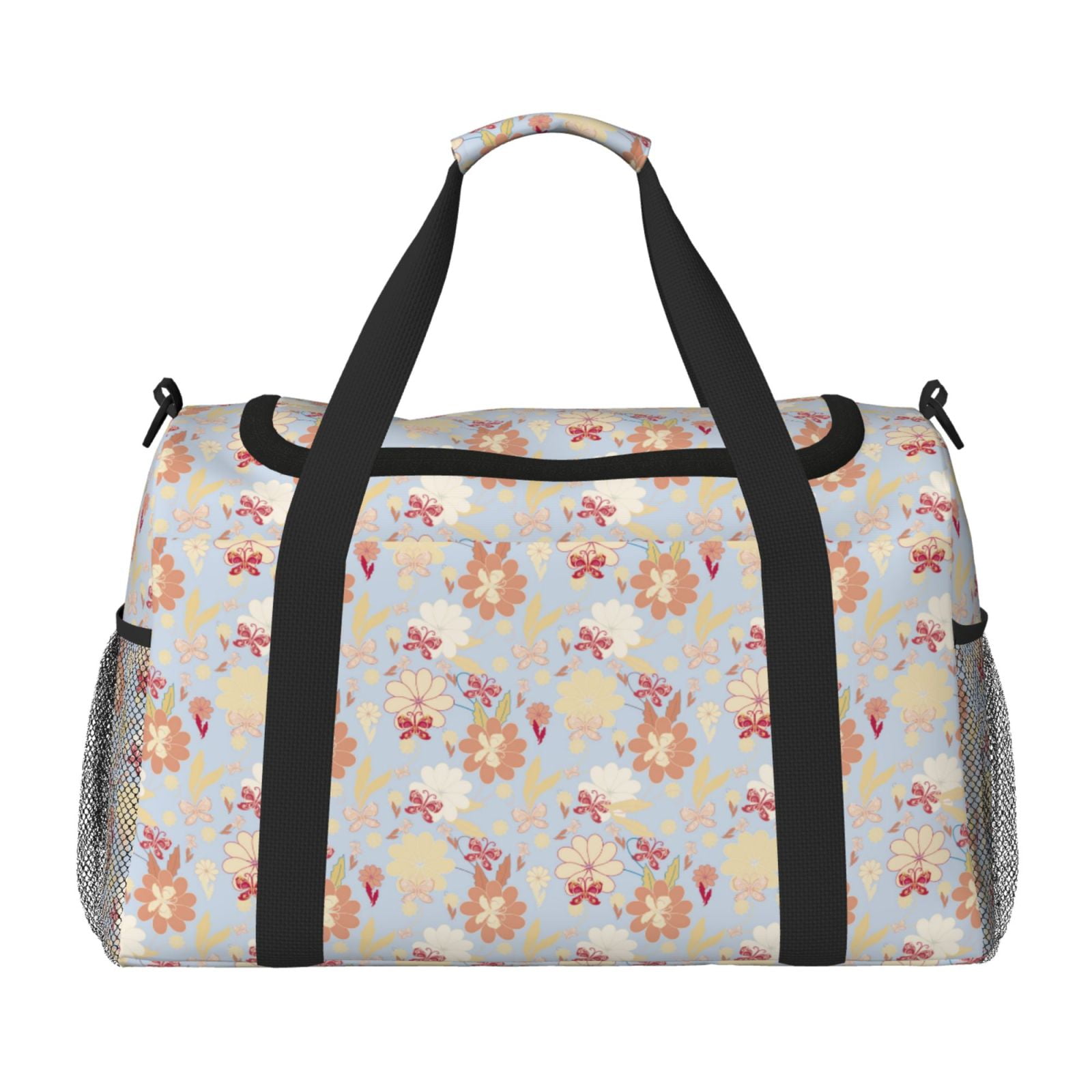 Picia Butterfly Flower Print Travel Duffle Bag,Weekender Bags for Women ...