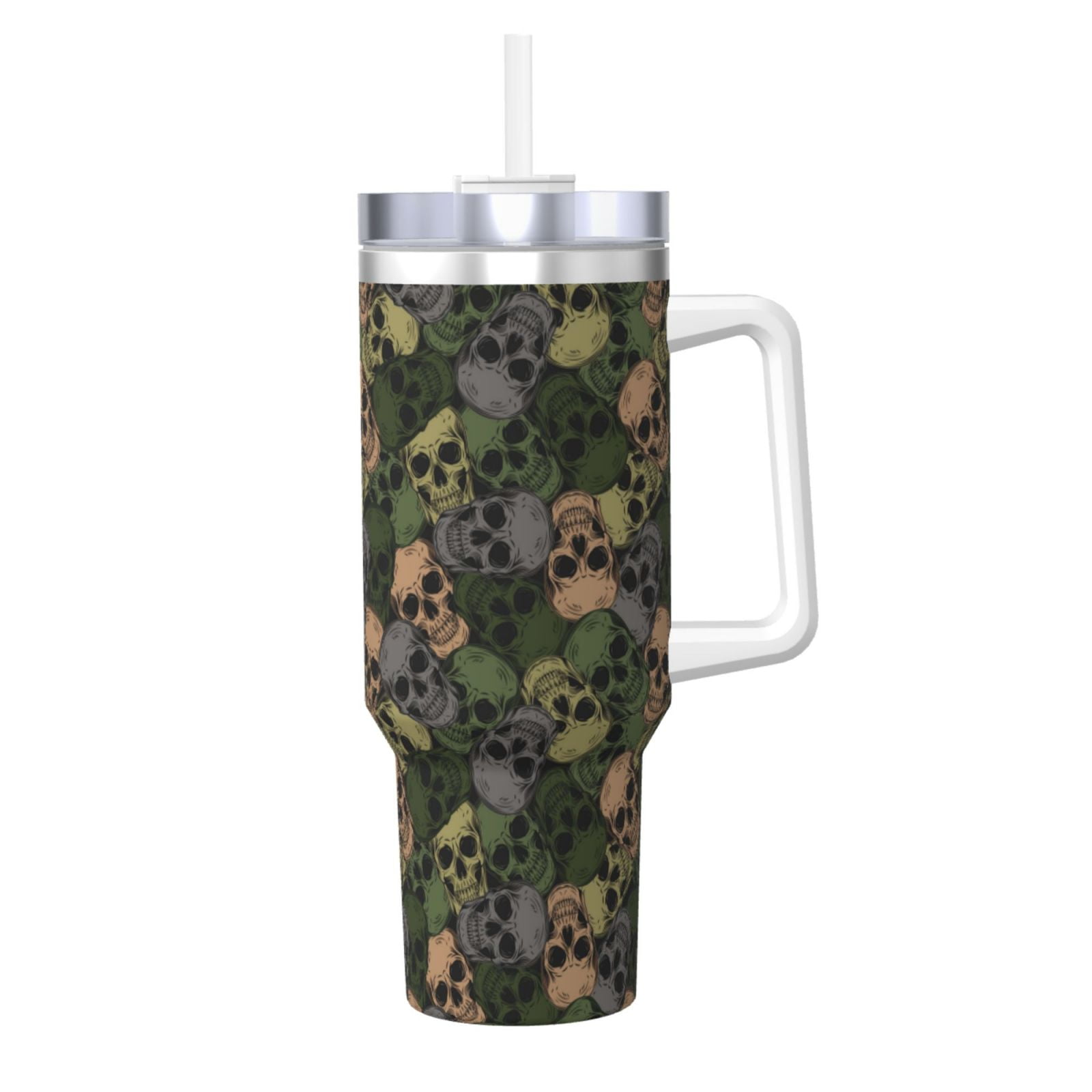Picia Camouflage Skulls Pattern 40oz Ice Bully Insulated Tumbler with ...