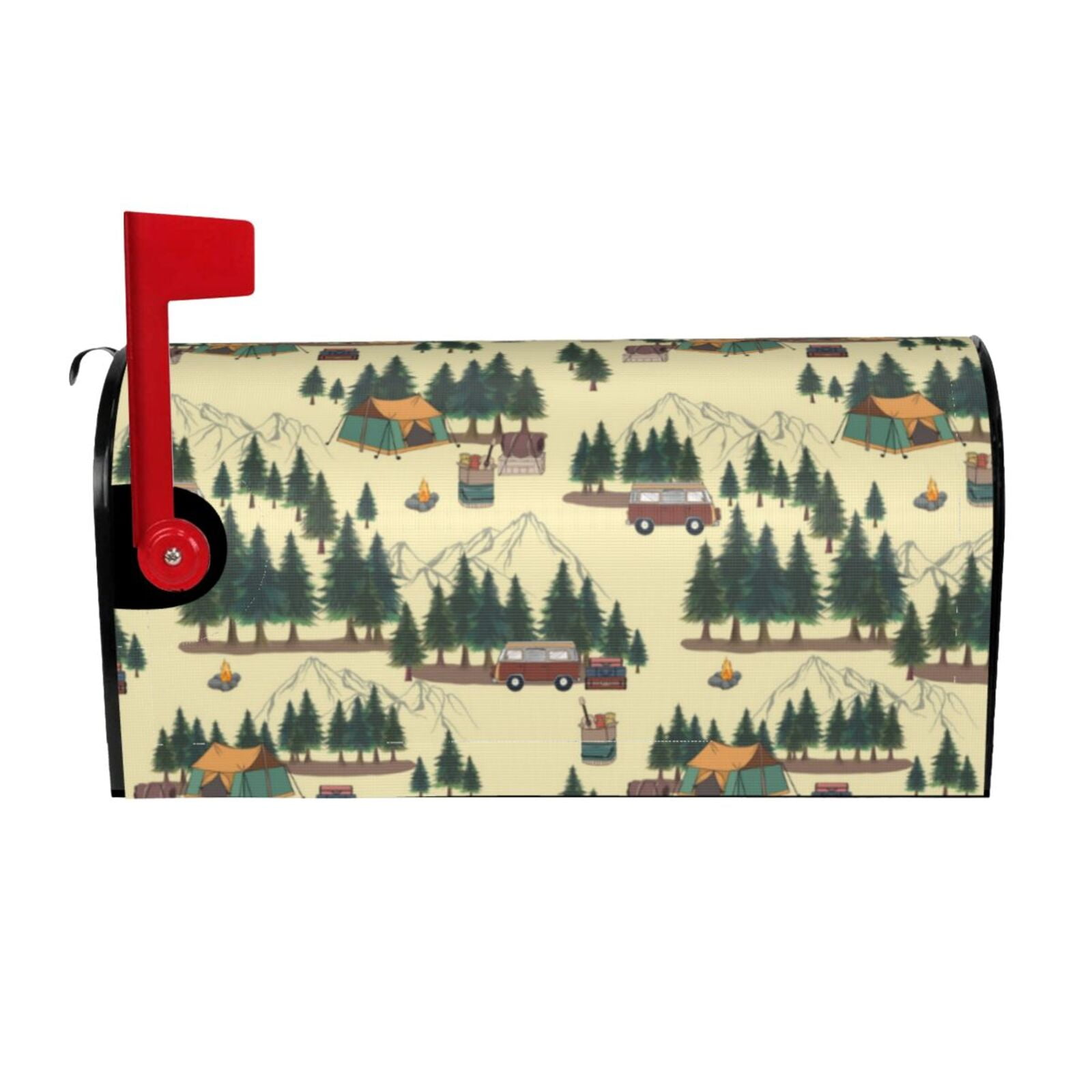 Picia Camping Caravan 1 Magnetic Mailbox Cover Standard Size-25.5x21 in ...