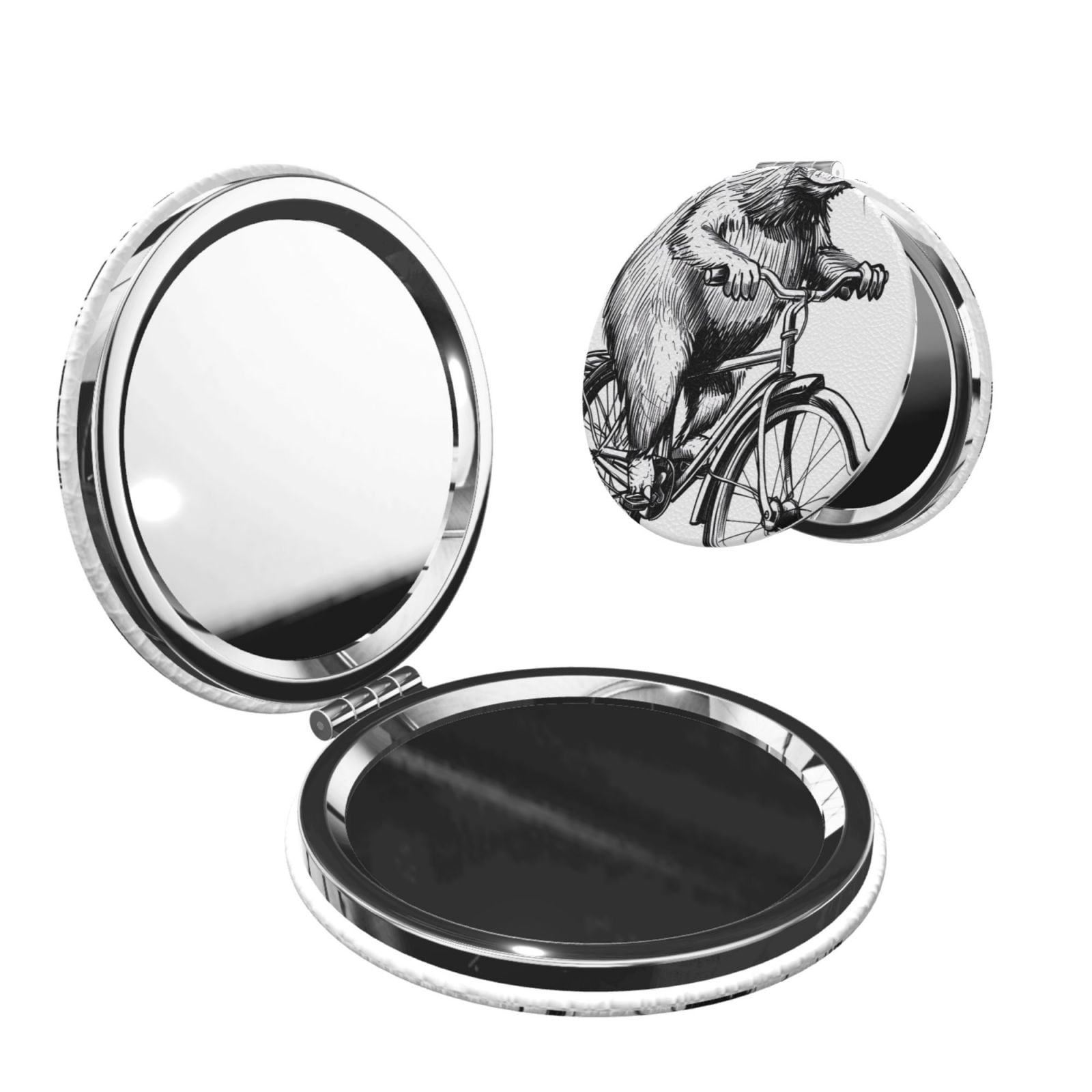 Picia Capybara Riding Bicycle for Compact Vanity Mirror , Travel Makeup ...