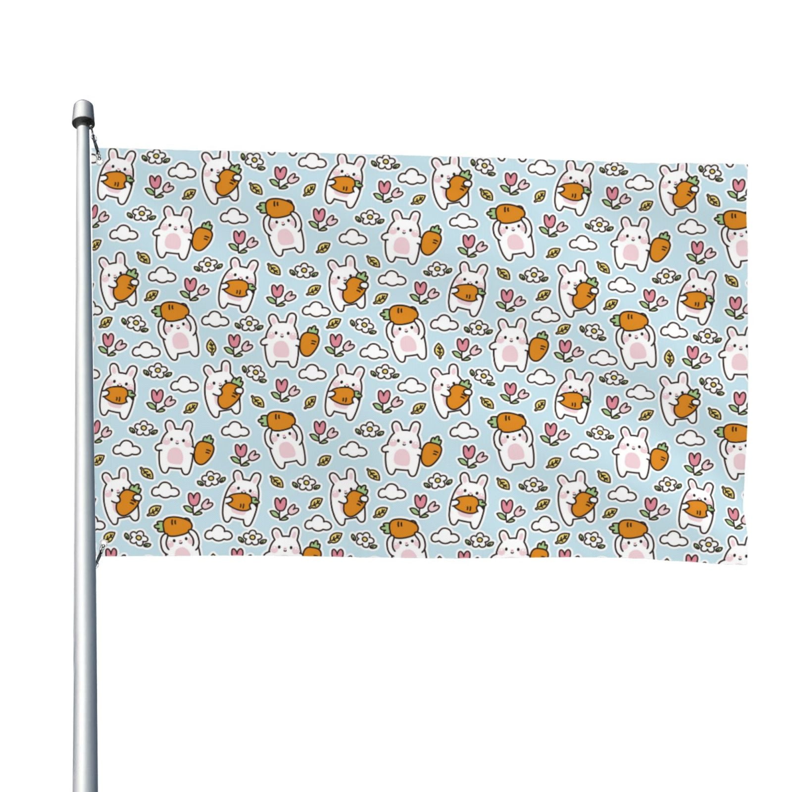 Picia Carrot Rabbit Printed Flag ,Carrot Rabbit Pattern Garden Flag ...