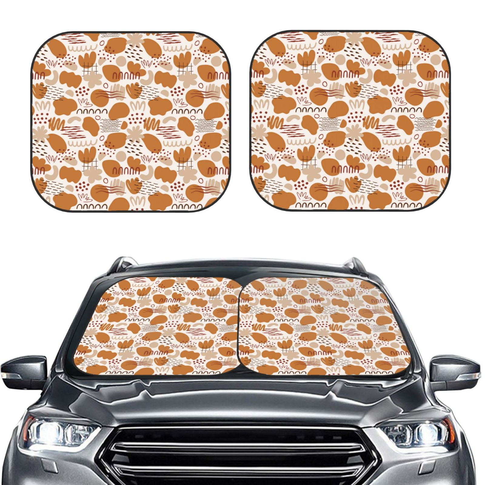Picia Cartoon 2 Piece Car Windshield Sun Shade Foldable | Foldable Sun ...