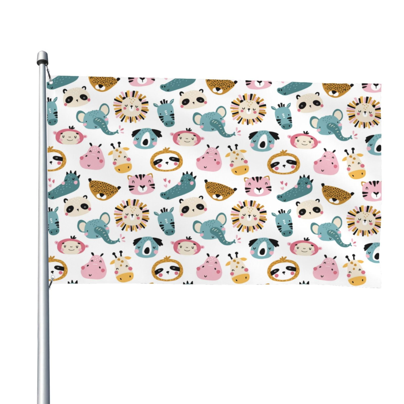 Picia Cartoon Animals Printed Flag ,Cartoon Animals Pattern Garden Flag ...