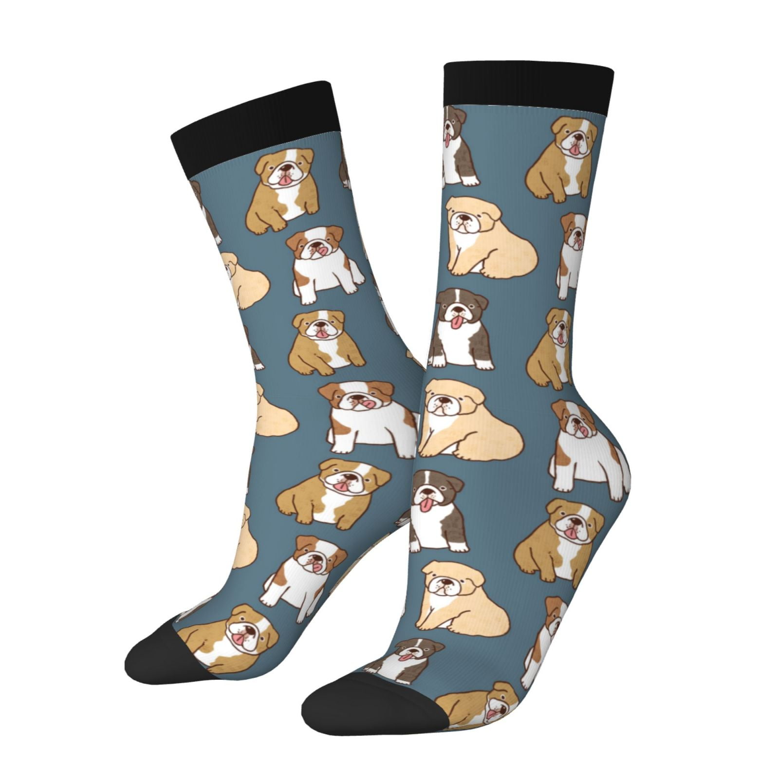Picia Cartoon Bulldog 1 Print Athletic Socks for Men & Women ...